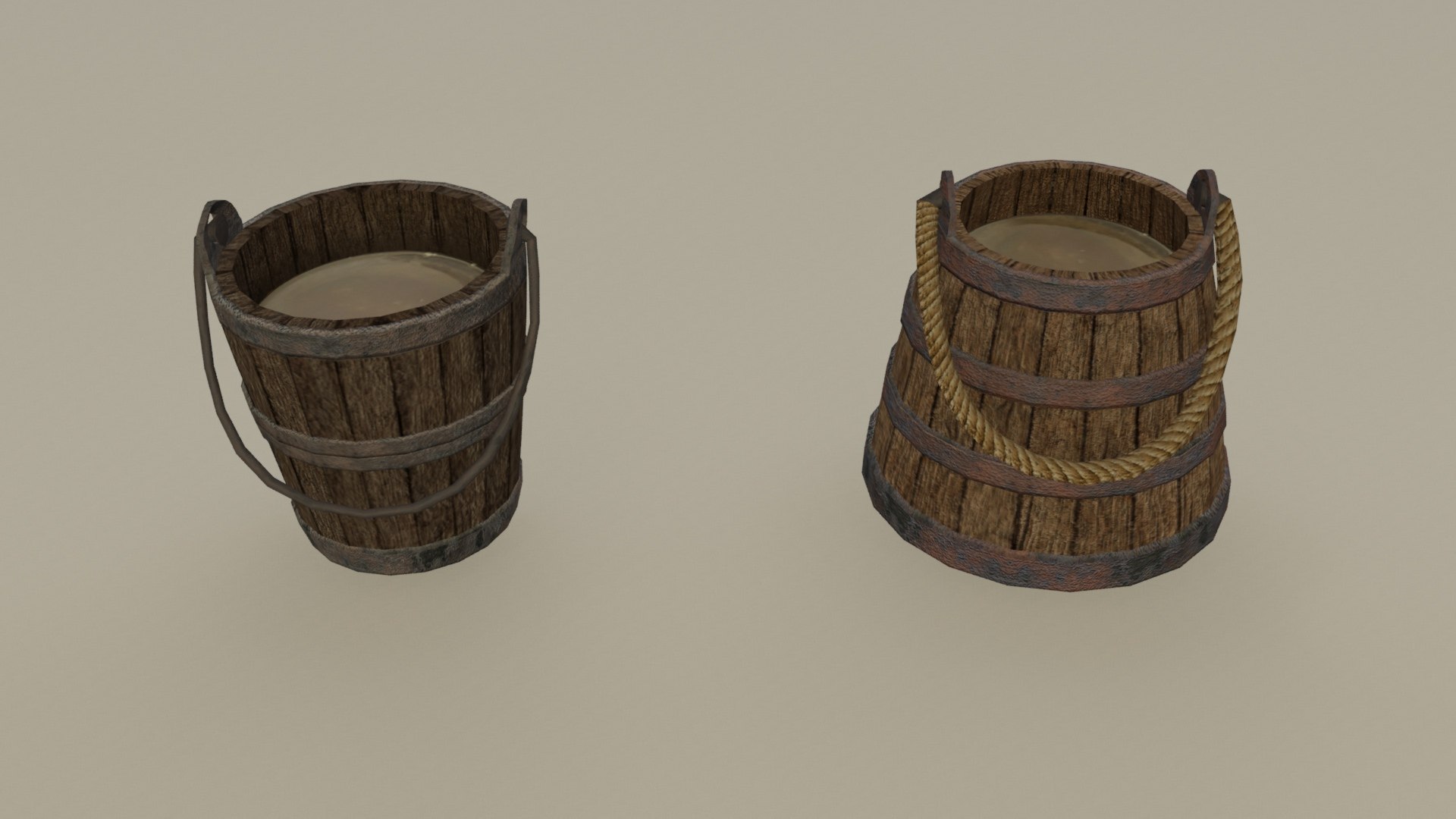 3D Medieval Fantasy Pirate Containers Buckets Mugs Collection ...