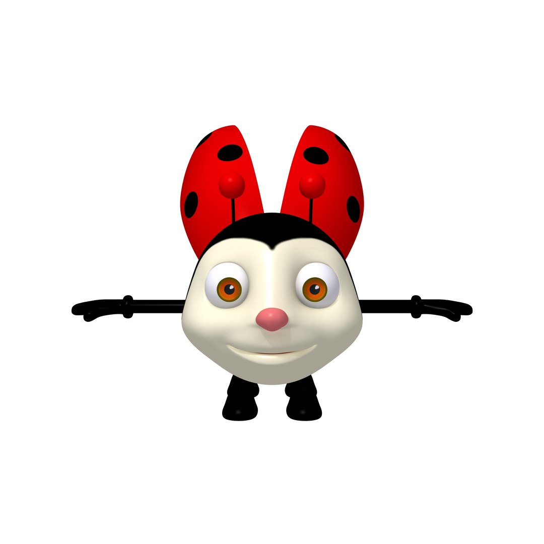 3D ladybug cartoon - TurboSquid 1530575
