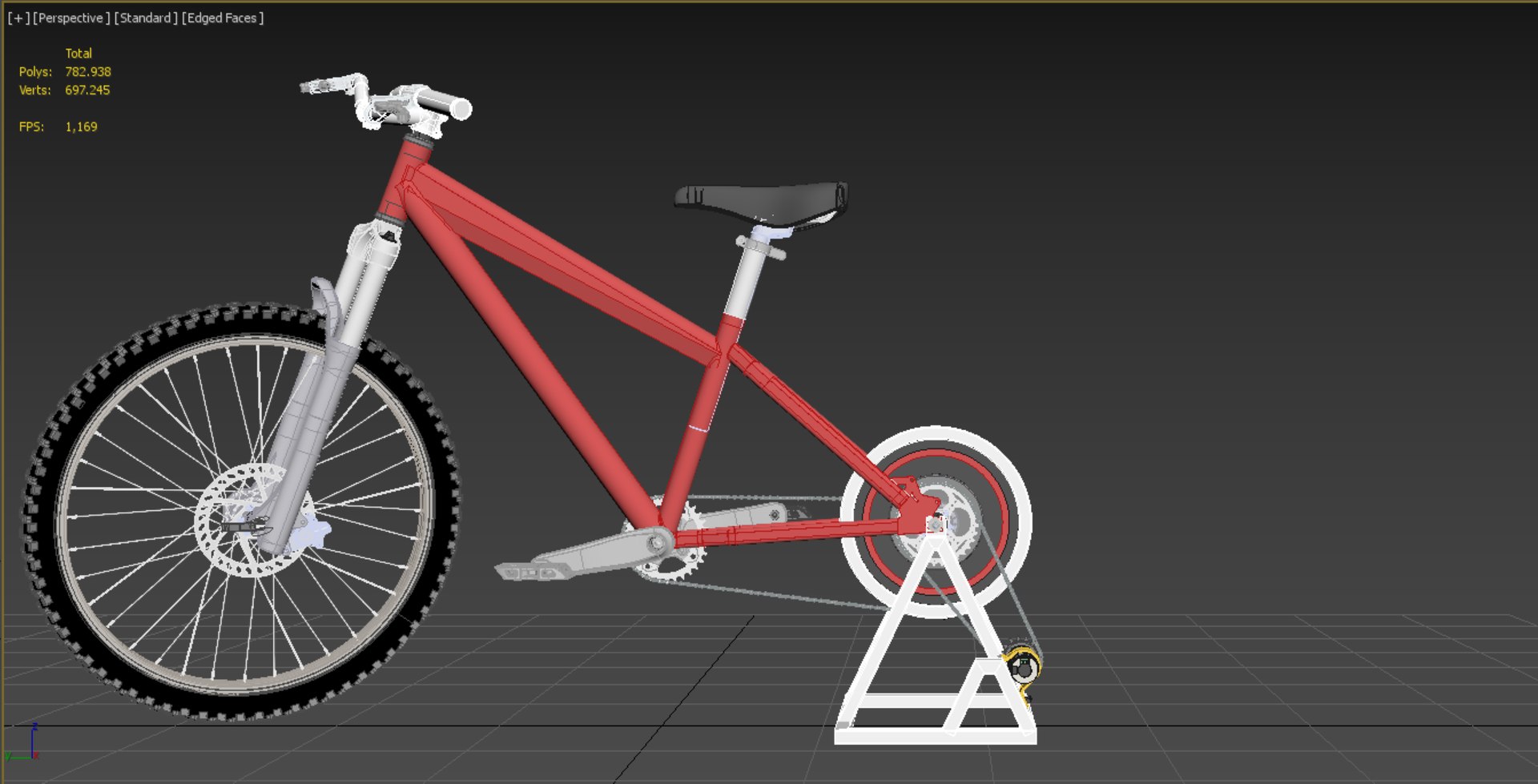 3D STATIONARY EXERCISE BIKE STAND BICYCLE GENERATOR PEDAL CHARGER Model ...