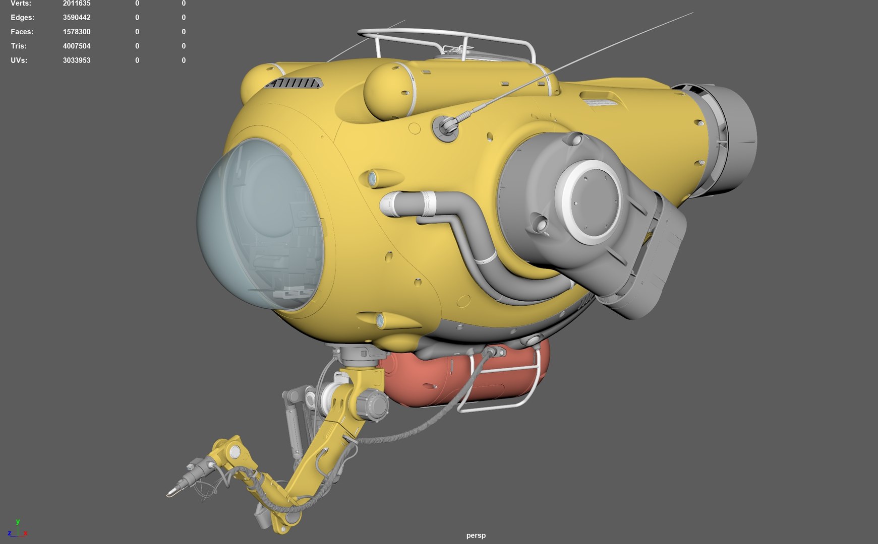 3D Sci Fi Submersible Model - TurboSquid 1814698