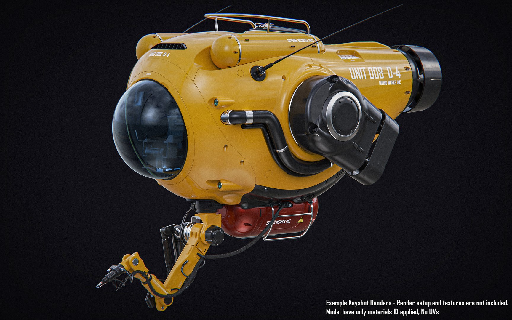 3D Sci Fi Submersible Model - TurboSquid 1814698