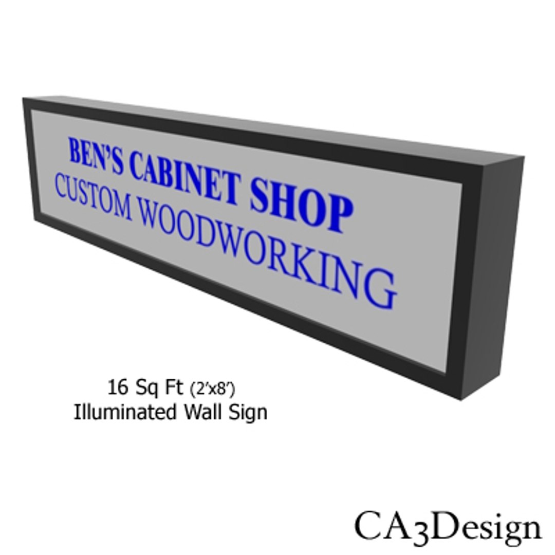 Illuminated Wall Sign 3d Model