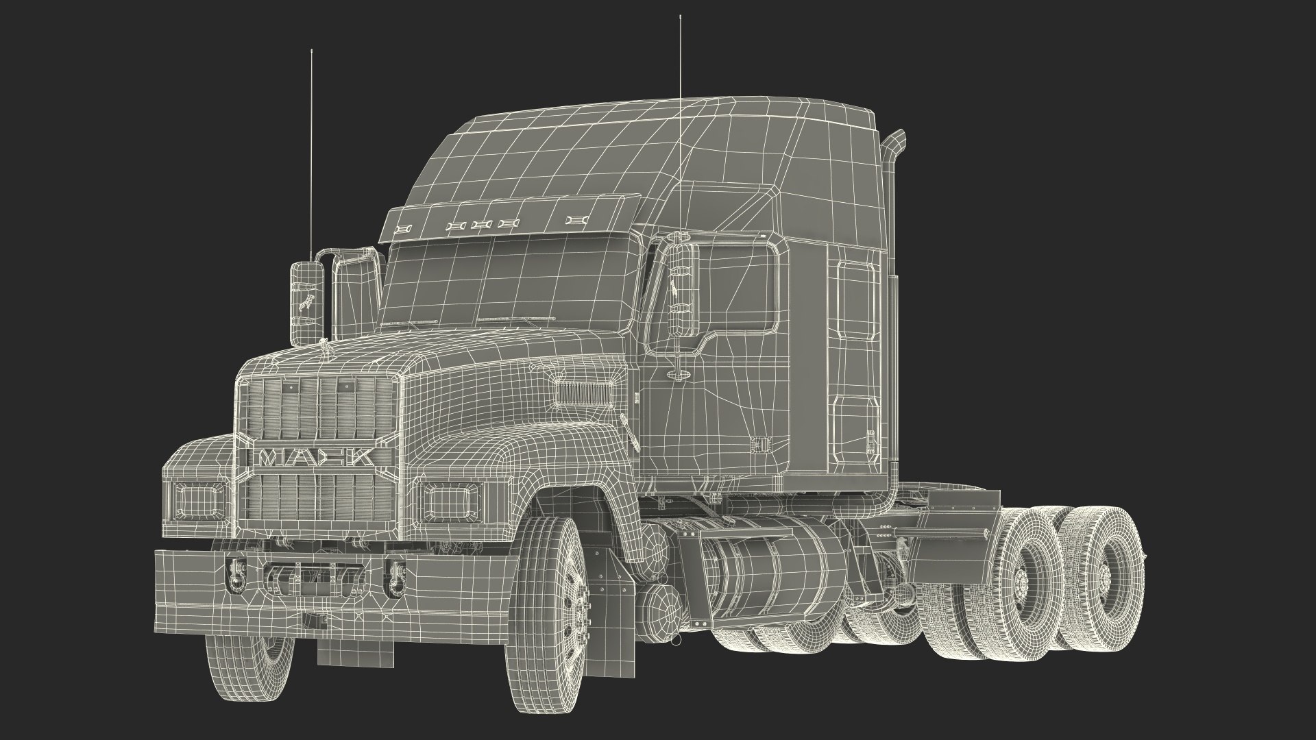 3D Mack Pinnacle 2025 Truck White Rigged Model - TurboSquid 2296487