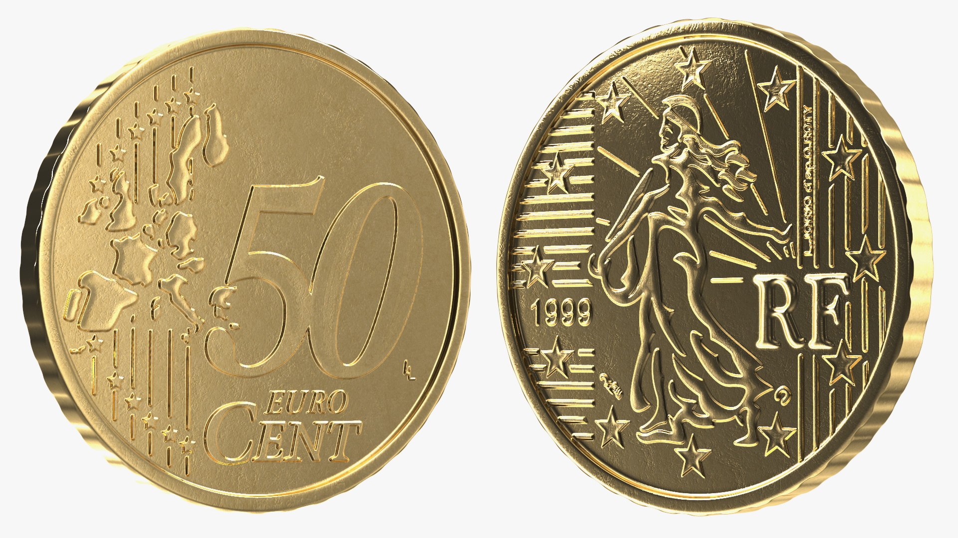 50 Euro Cent France 3D - TurboSquid 2121901