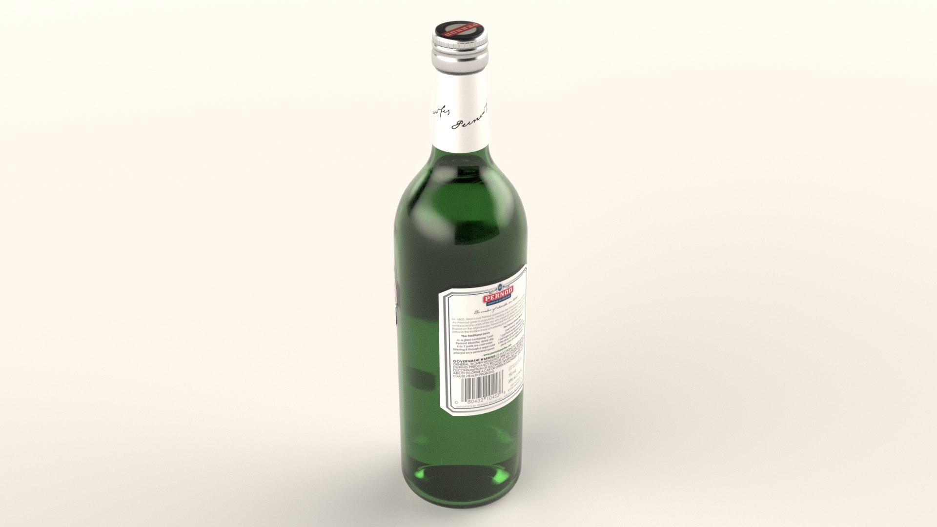 3D Pernod Alcohol Bottle - TurboSquid 2418787