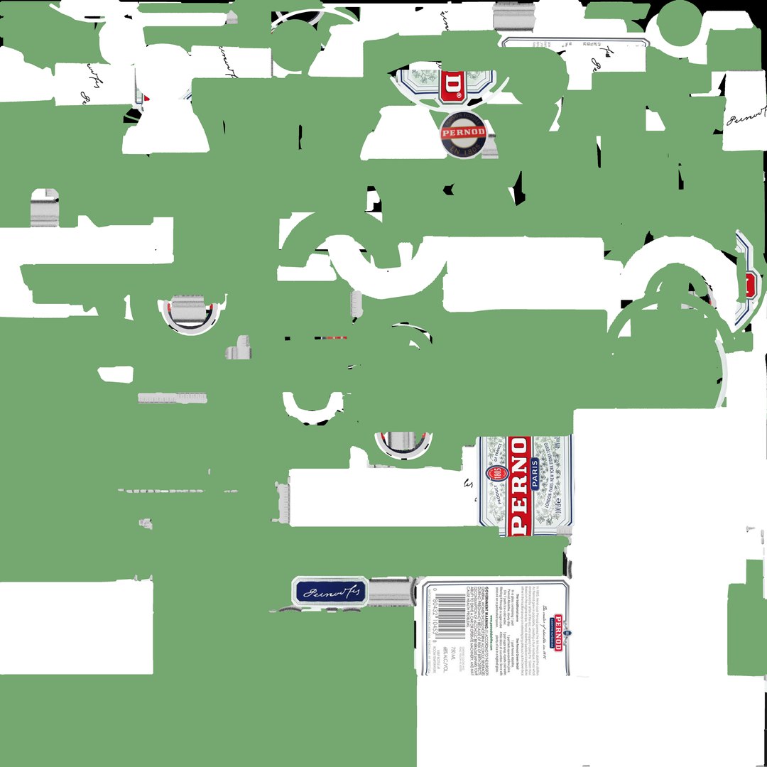 3D Pernod Alcohol Bottle - TurboSquid 2418787