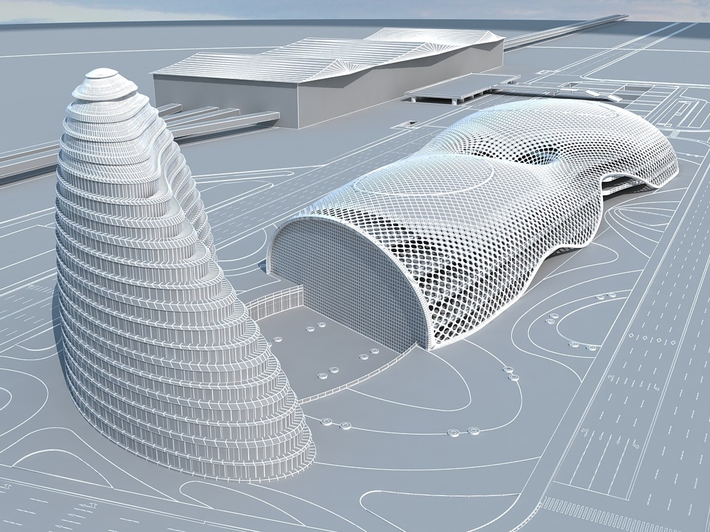 Commercial Building Design 3D Model - TurboSquid 1587401