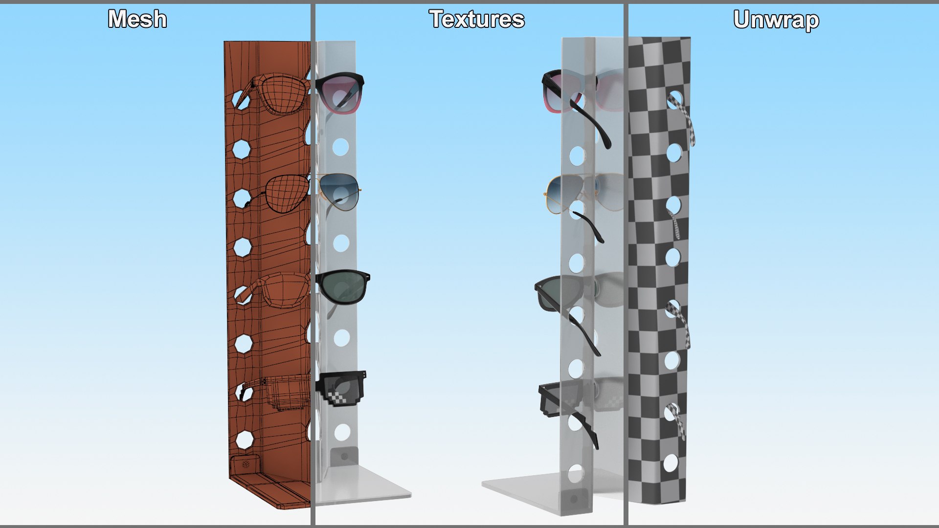 Sunglasses On Display Stand 3D Model - TurboSquid 2051610