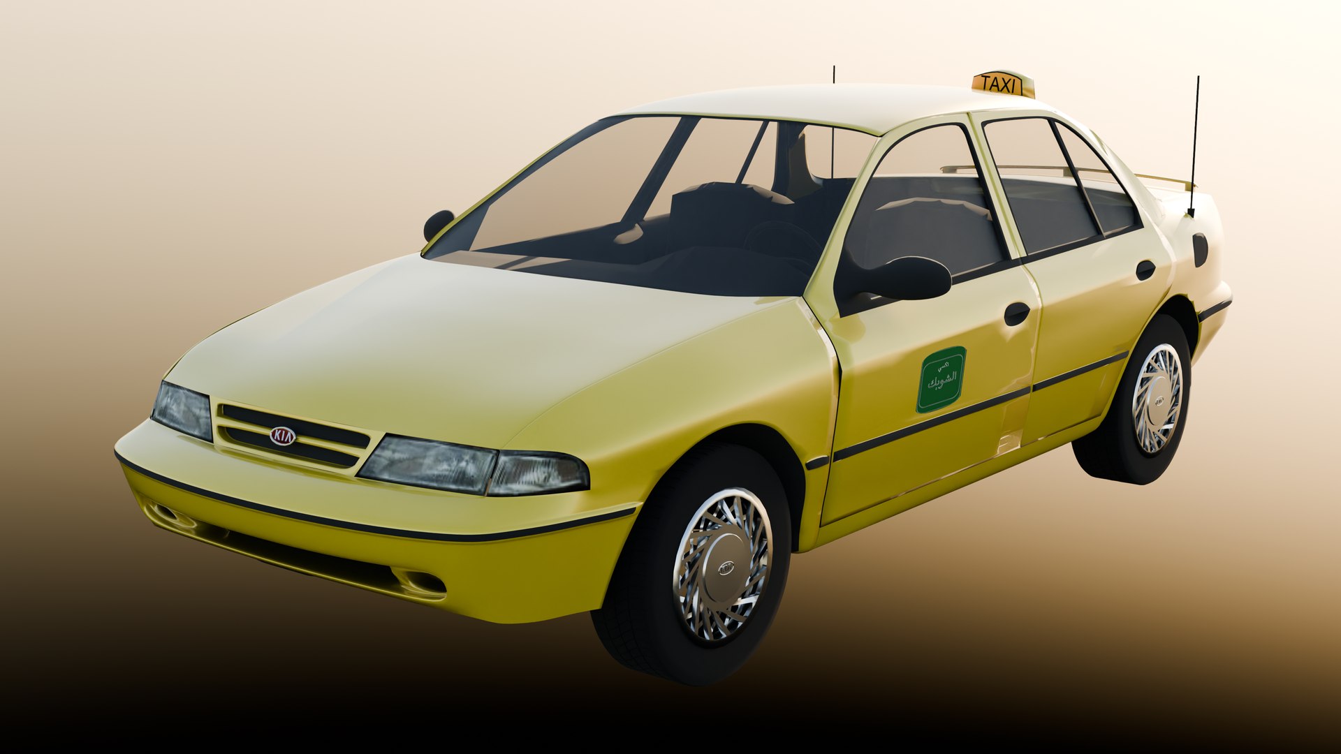Kia Sephia 1993 High Quality Taxi Car Model 3D Model - TurboSquid 2280463