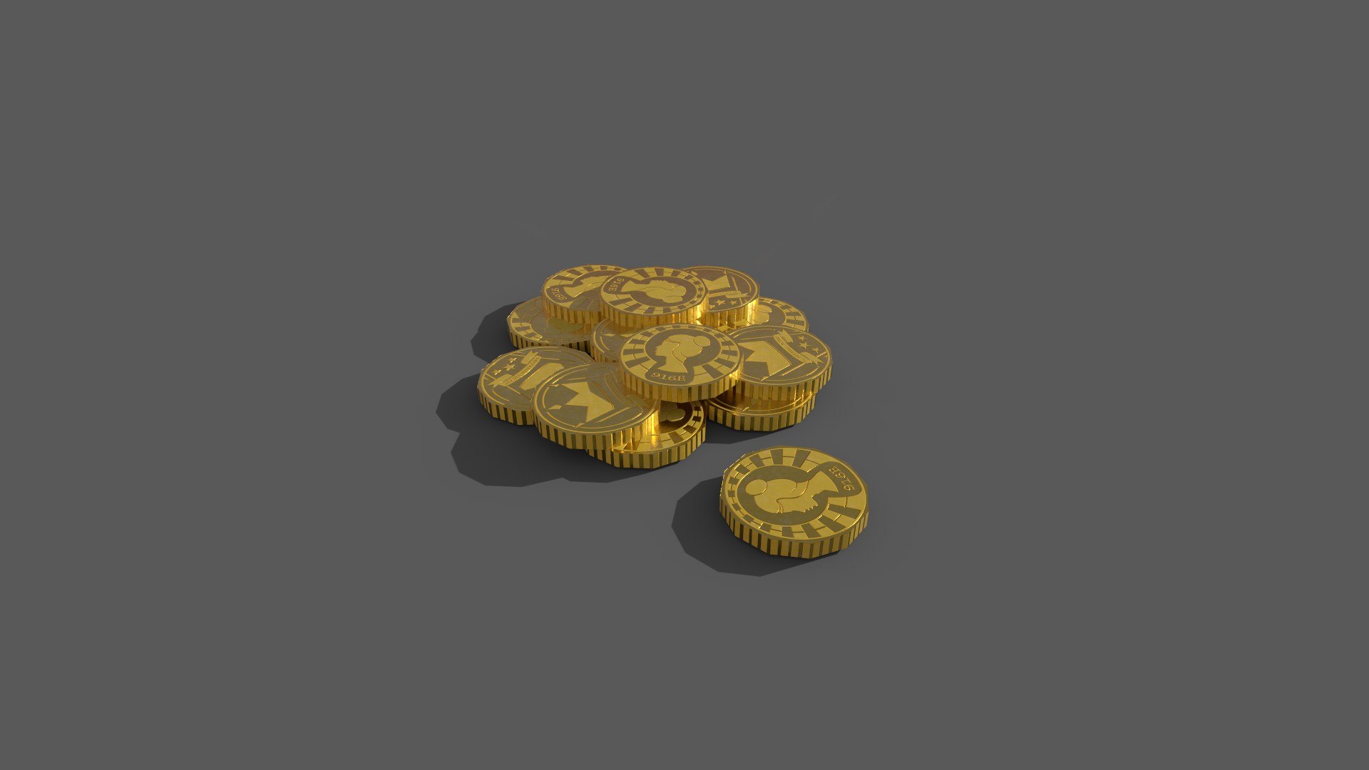 3D Game Ready Low Poly Coin Pile Collection - TurboSquid 1852878