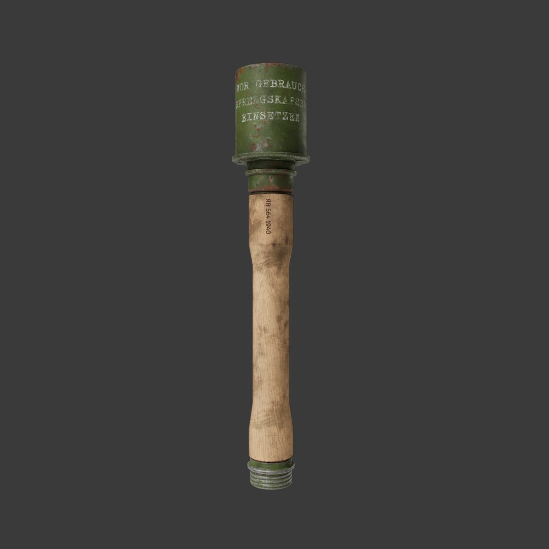 WWII Stielhandgranate Grenade 3D - TurboSquid 2356957