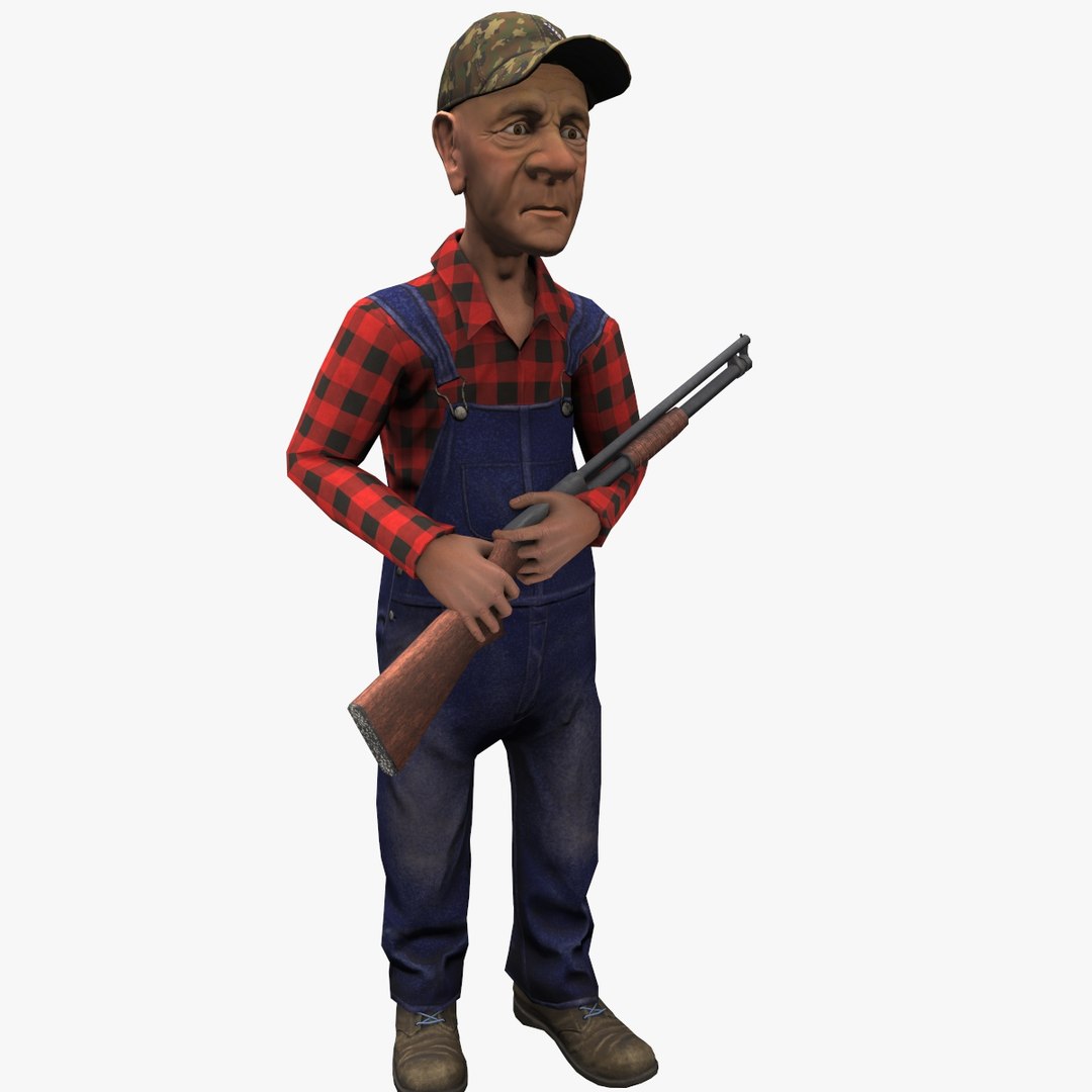 Farmer Shotgun Gun 3d Obj