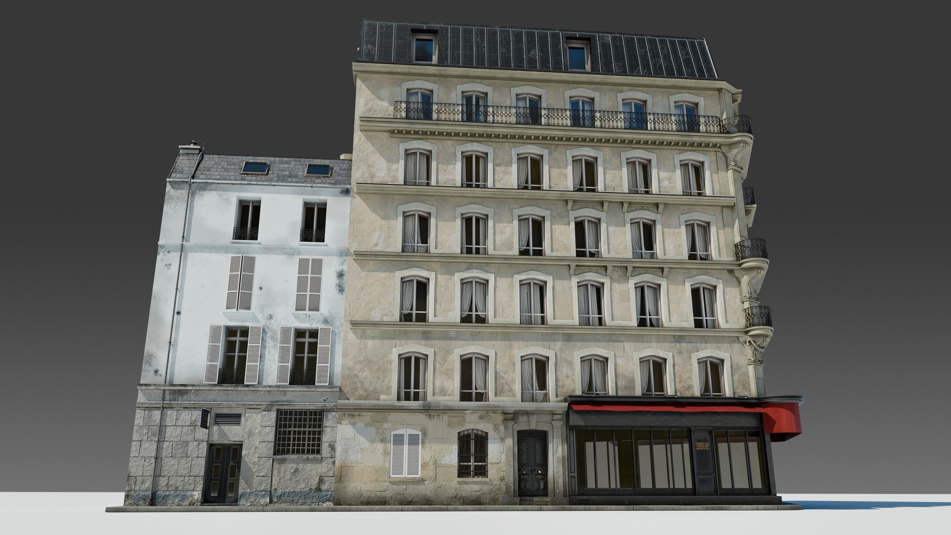 3D Parisian Cafe Corner Building Model - TurboSquid 2356225
