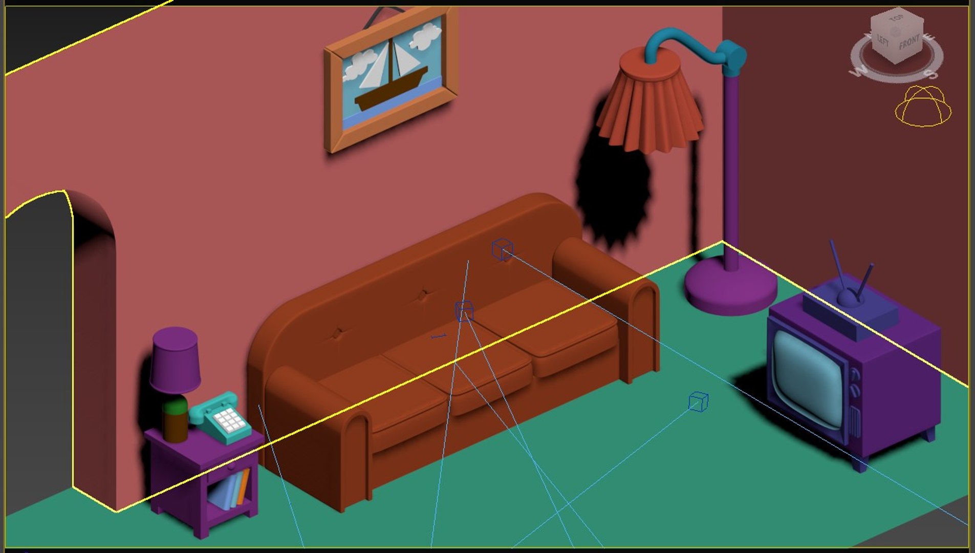 Sofa Scene The Simpsons Couch Sofa Scene Home House Set Diorama ...