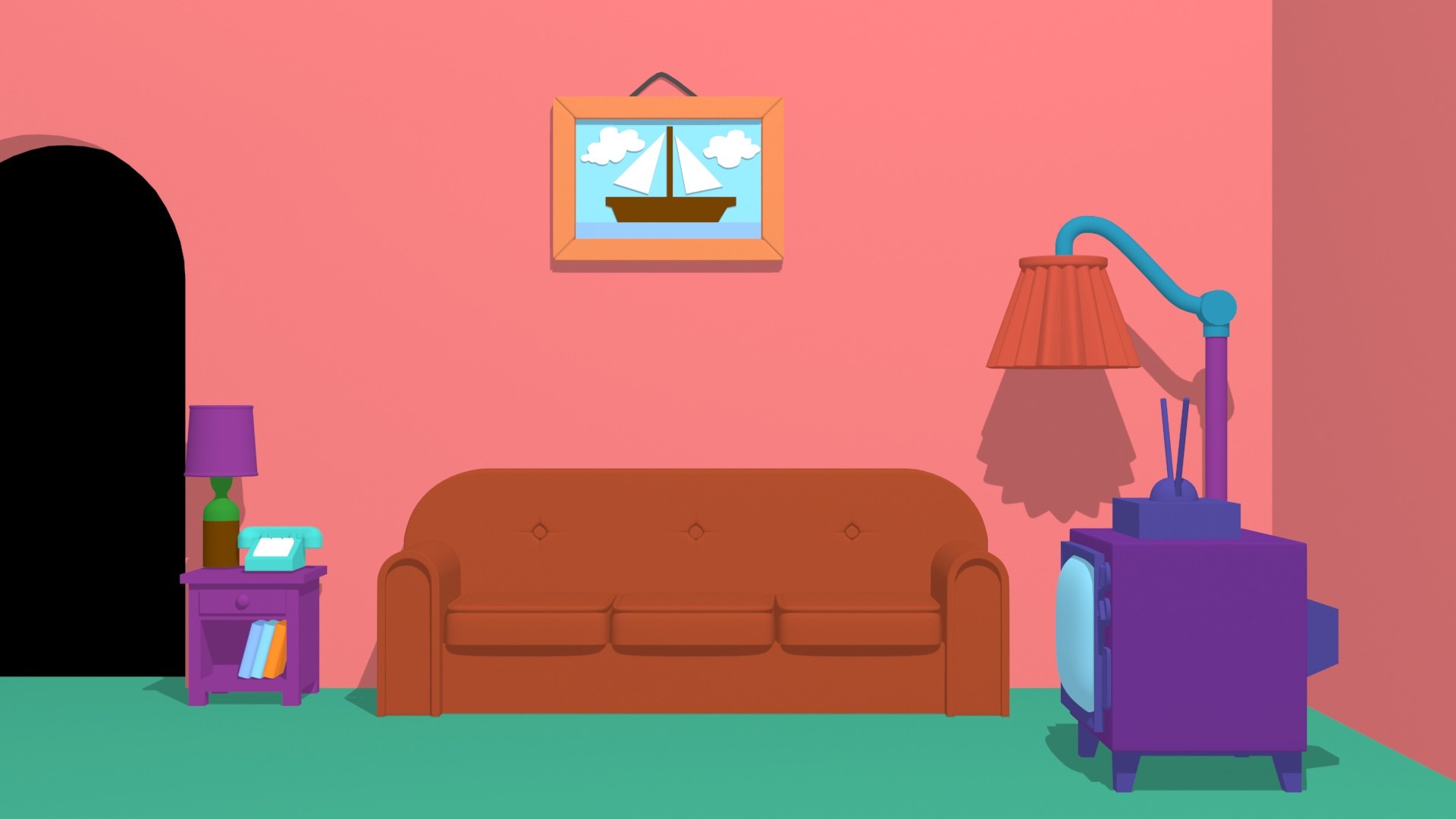 Sofa Scene The Simpsons Couch Sofa Scene Home House Set Diorama ...