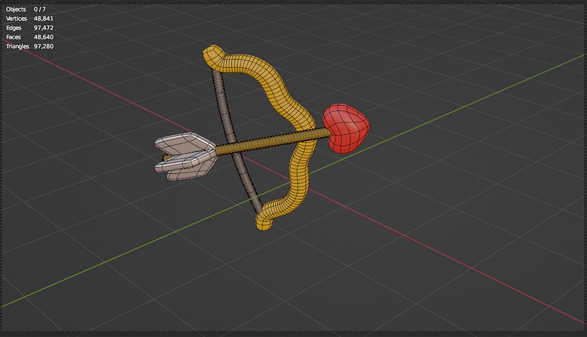 3D Model Arrow Heart Bow Icon - TurboSquid 2045825