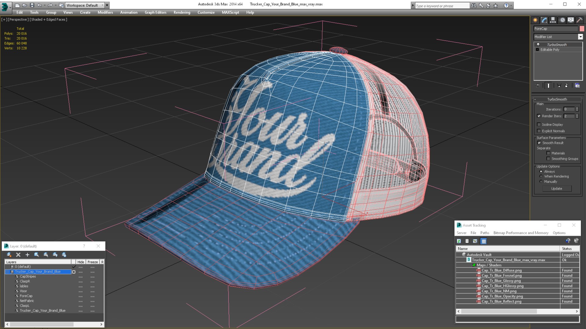 Trucker Cap Your Brand Blue 3D Model - TurboSquid 1908141