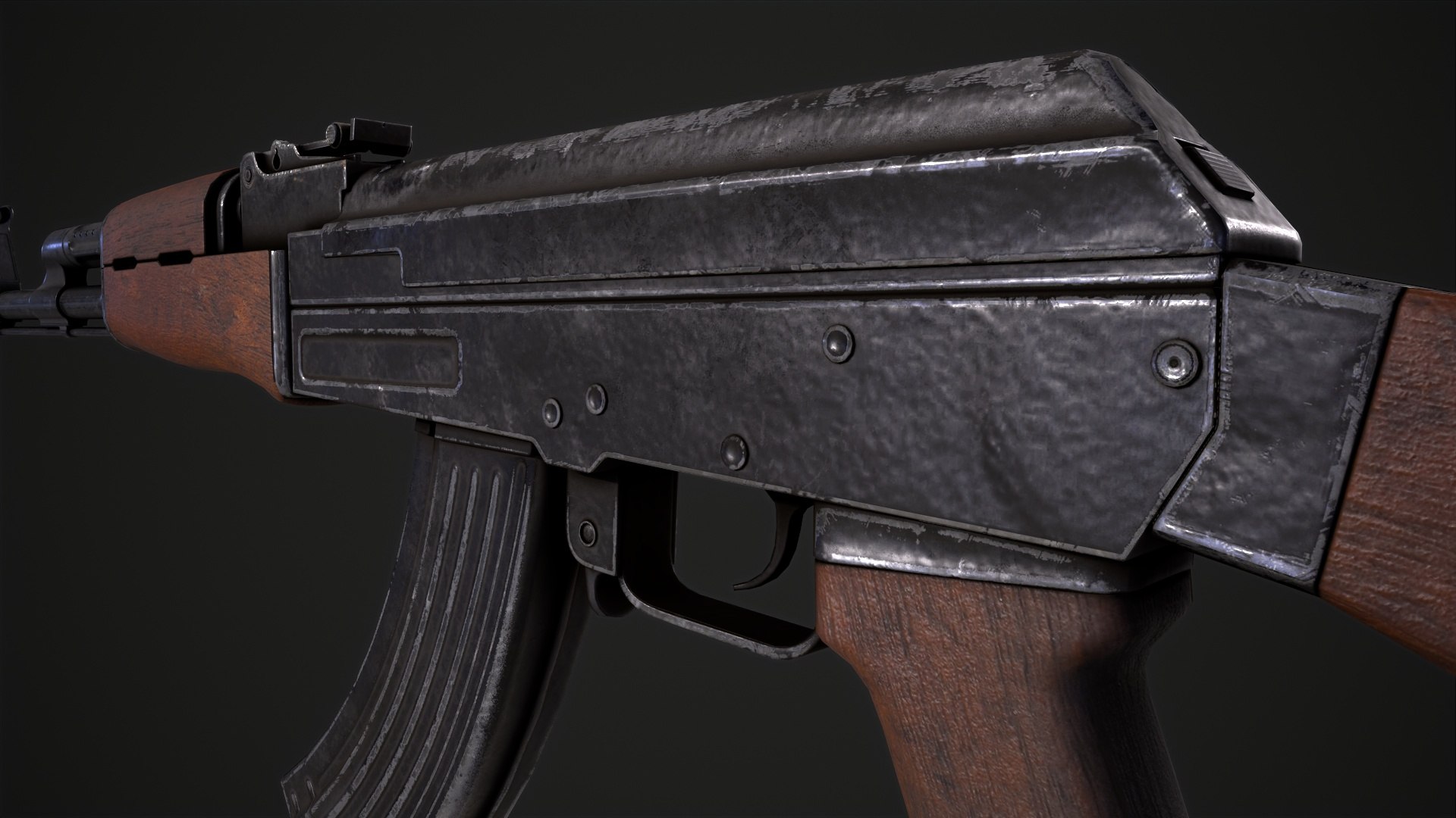 Assault Rifle AK-47 GameReady 3D model - TurboSquid 2055636