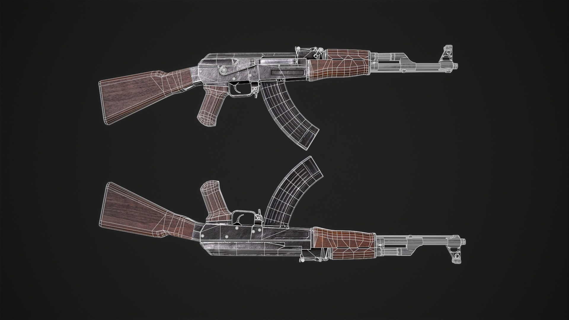 Assault Rifle AK-47 GameReady 3D Model - TurboSquid 2055636