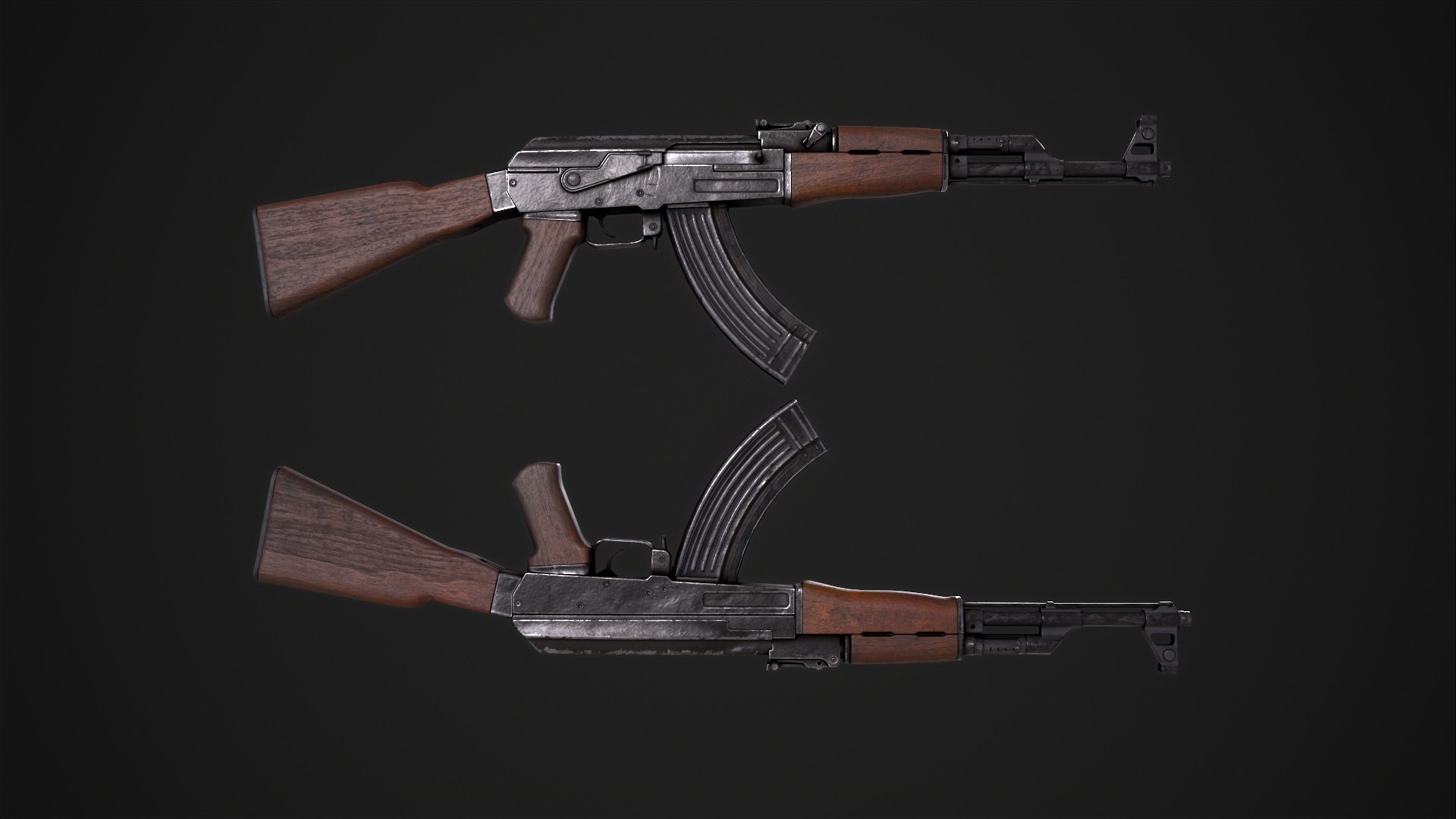Assault Rifle AK-47 GameReady 3D Model - TurboSquid 2055636