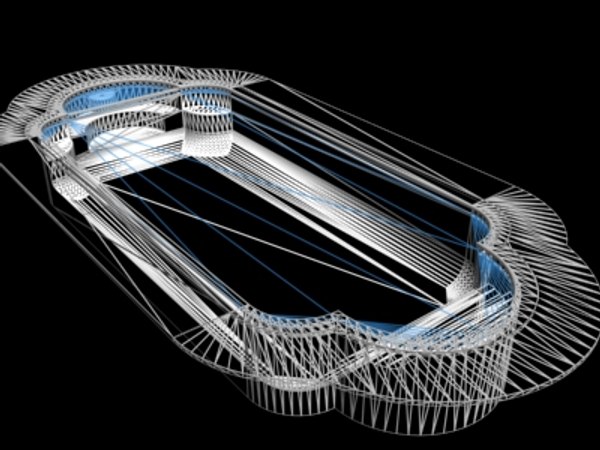 3d geometric swimming pool model