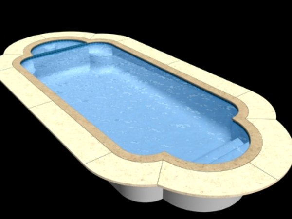 3d geometric swimming pool model
