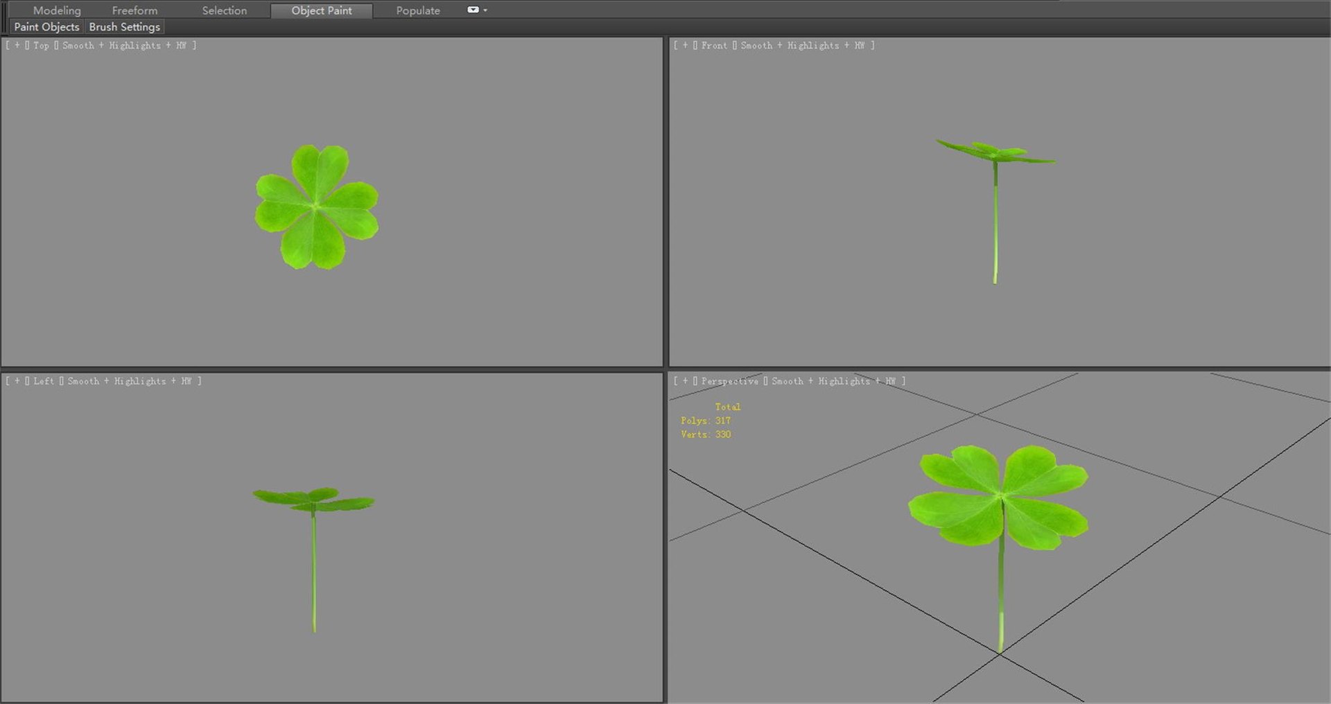 3D Cartoon Shamrock - TurboSquid 2258056