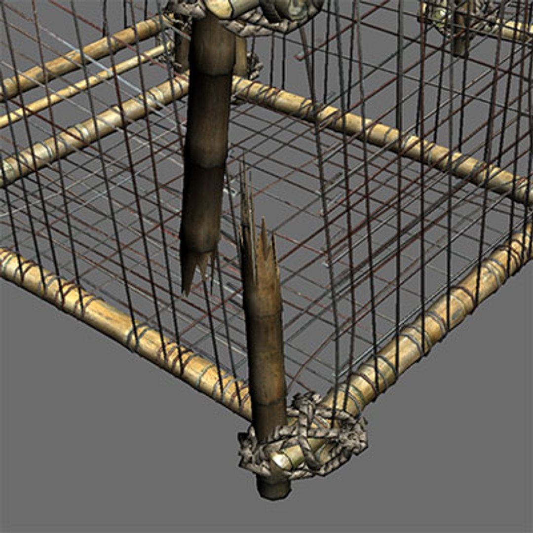 Bamboo Cages Animals 3d Model