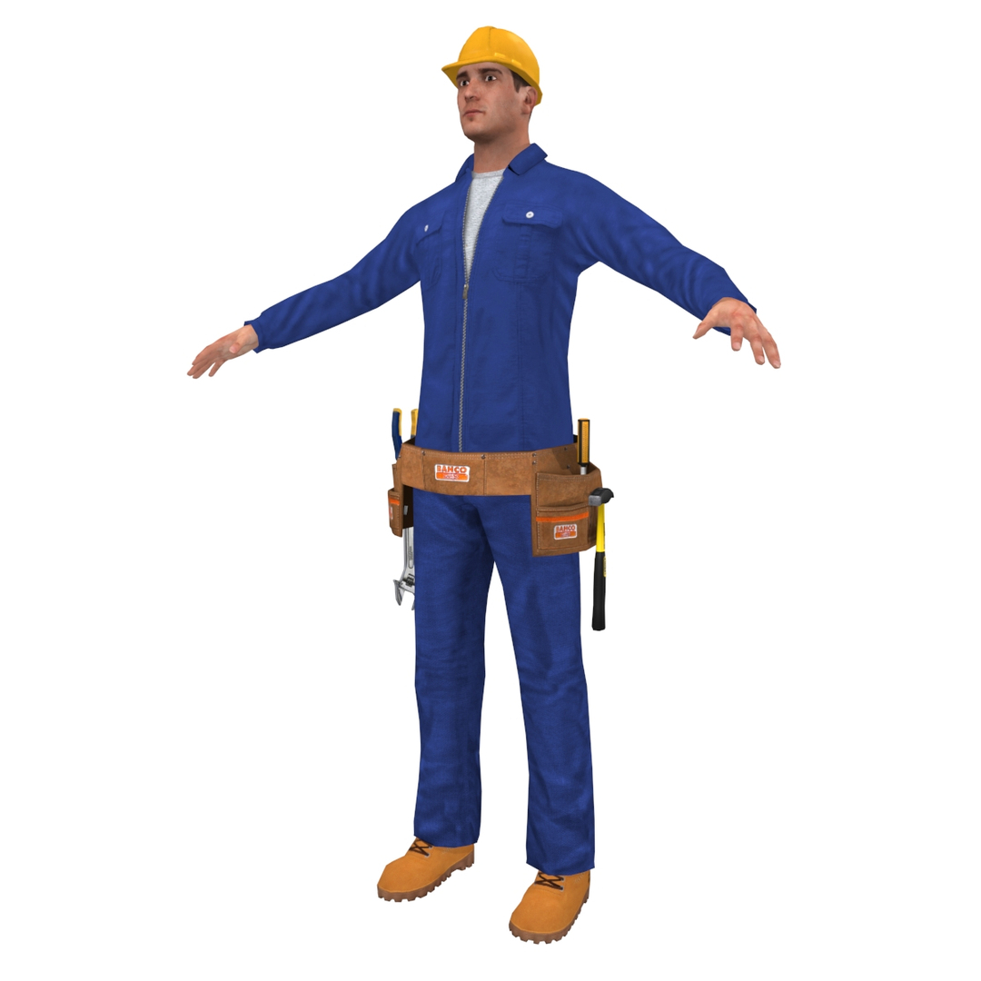 3d model worker man