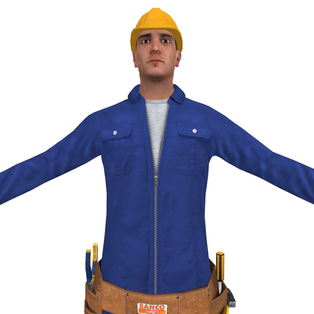 3d model worker man