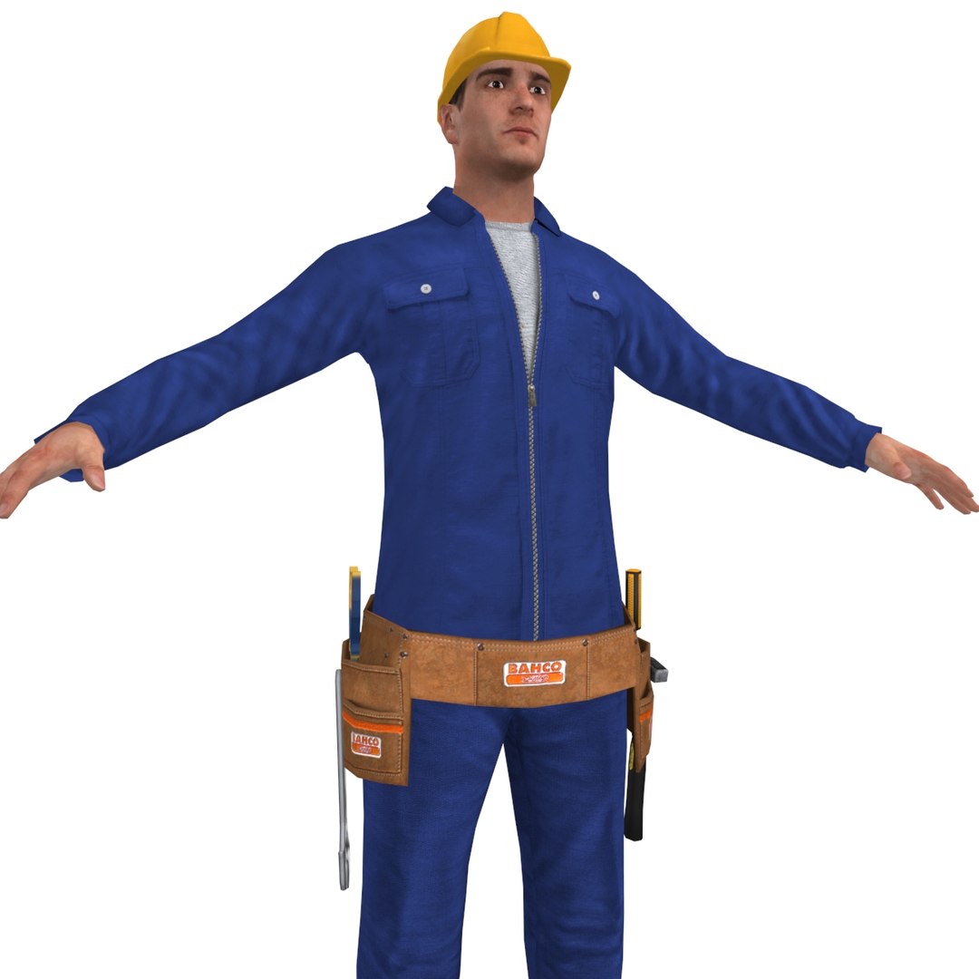 3d model worker man