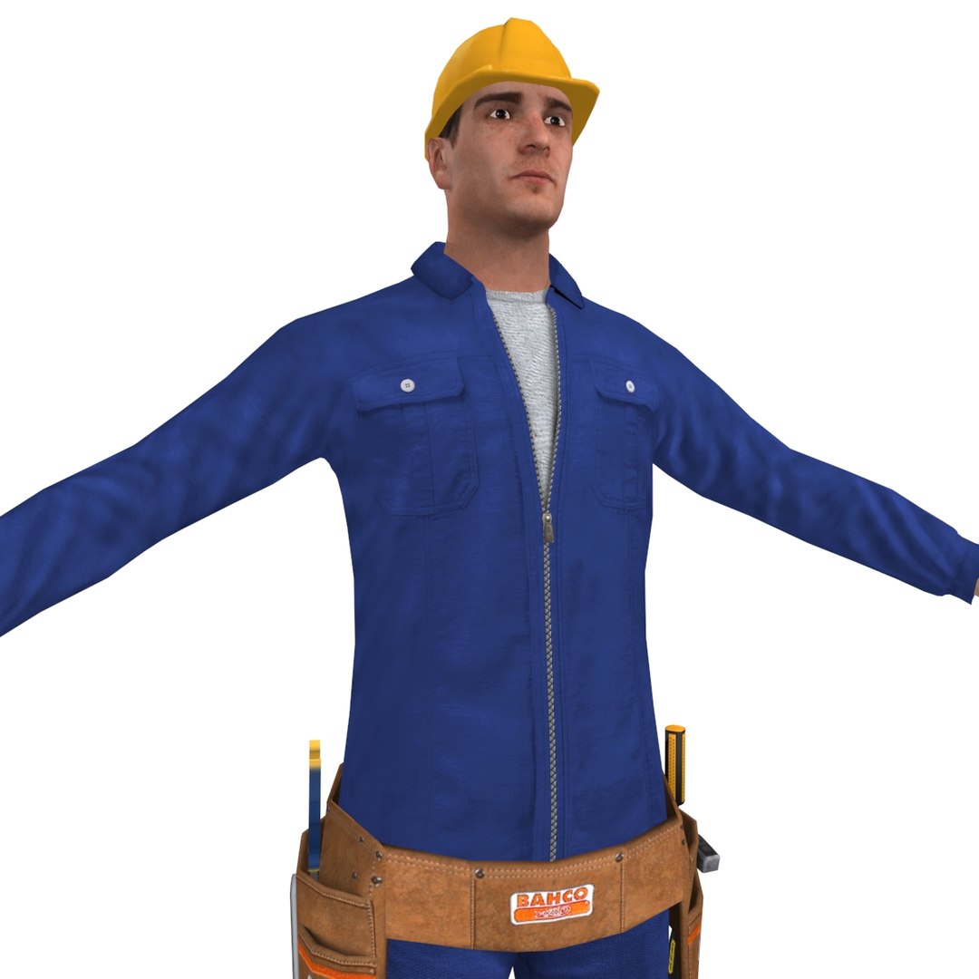 3d model worker man