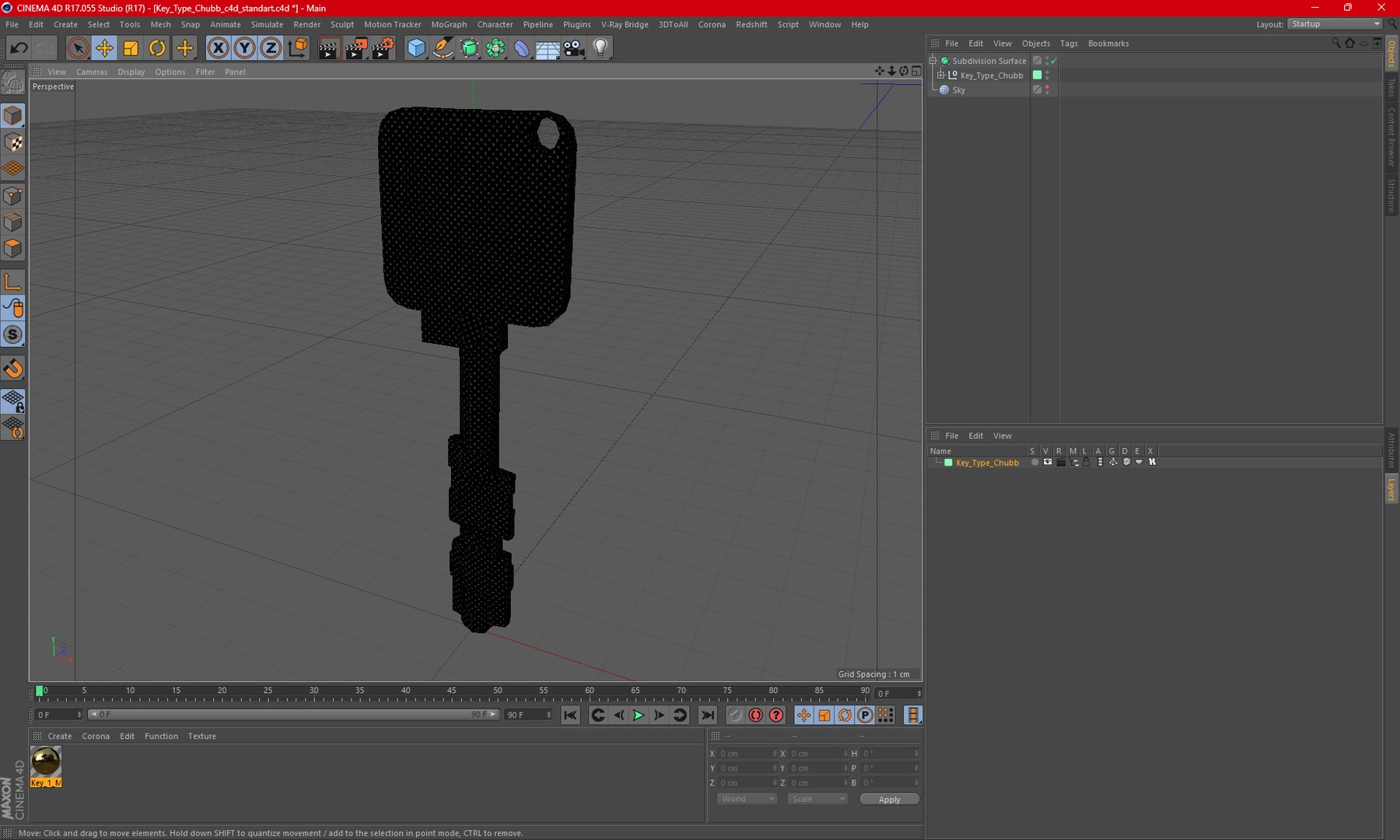 3D Key Type Chubb Model - TurboSquid 2222428