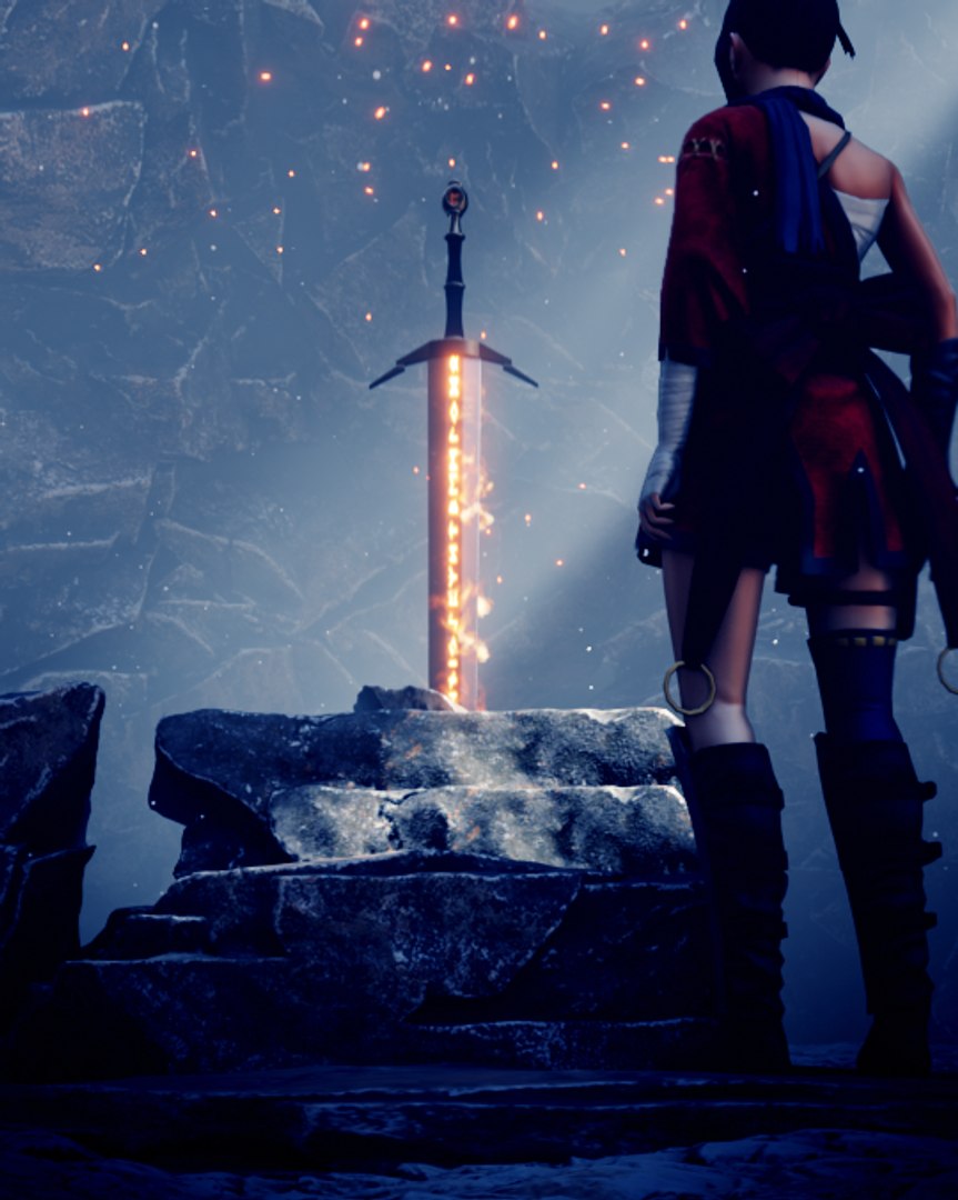 3D Model The Sword In The Stone - TurboSquid 2141411