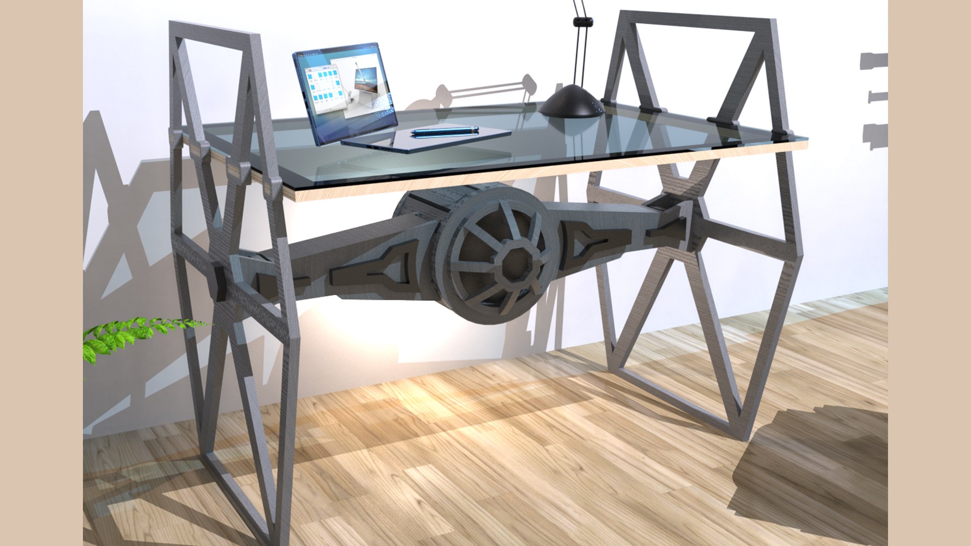 Star Wars inspirierter Tie Fighter Schreibtisch 3D-Modell - TurboSquid ...
