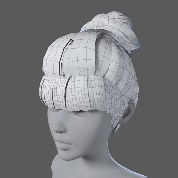 3d realistical elegant hairstyle hair model