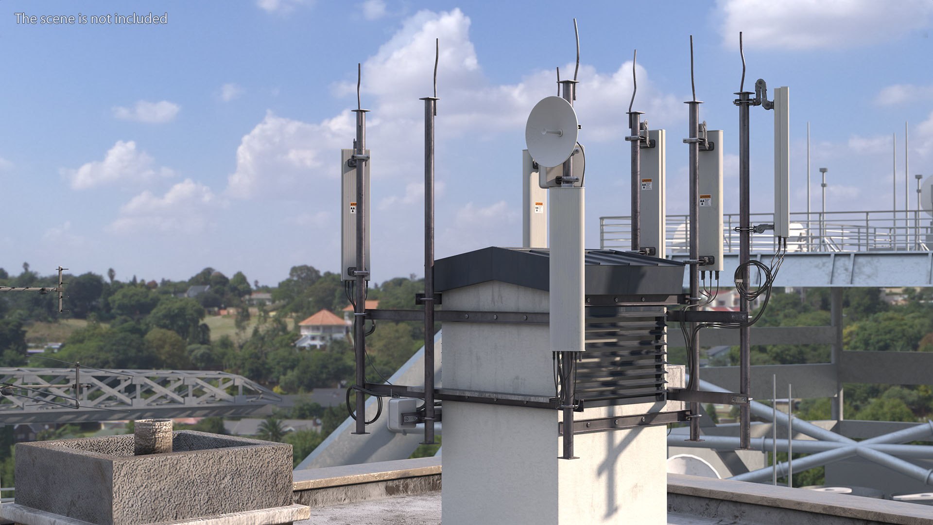 Rooftop Cellular Tower Transmitter Model - TurboSquid 2230634