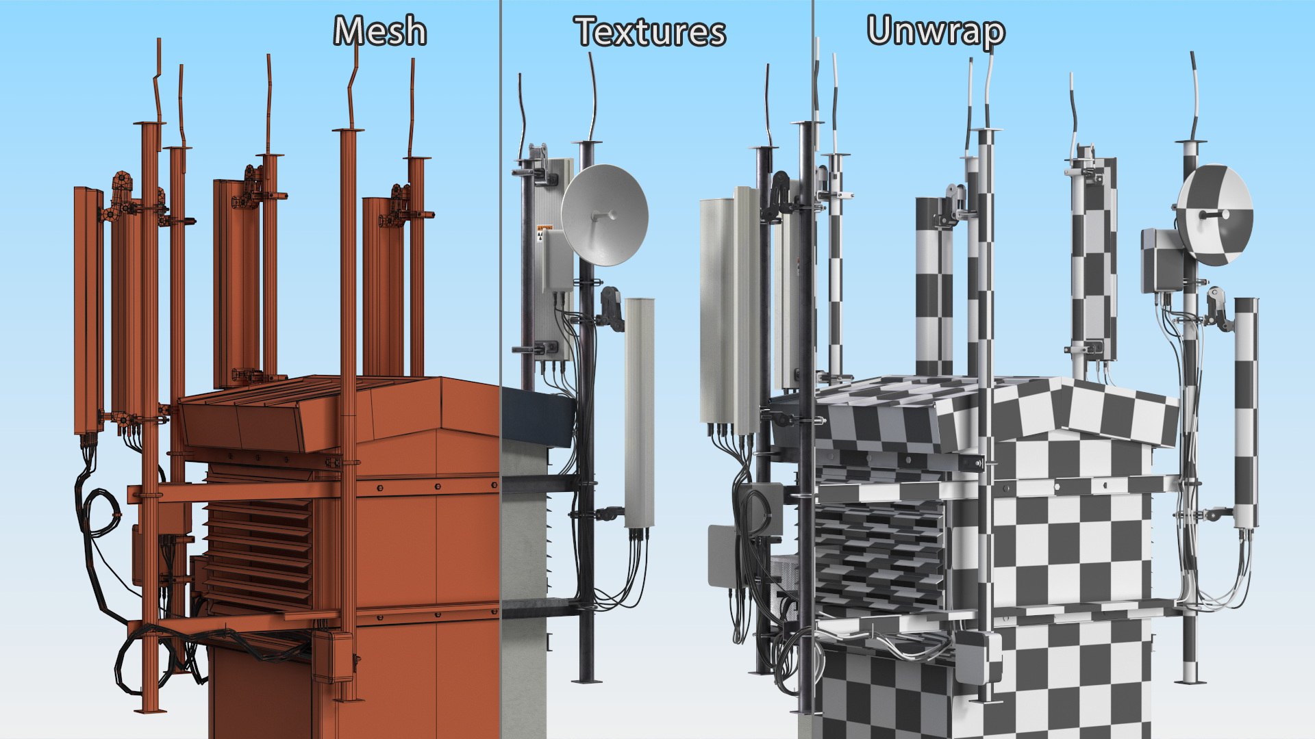Rooftop Cellular Tower Transmitter Model - TurboSquid 2230634