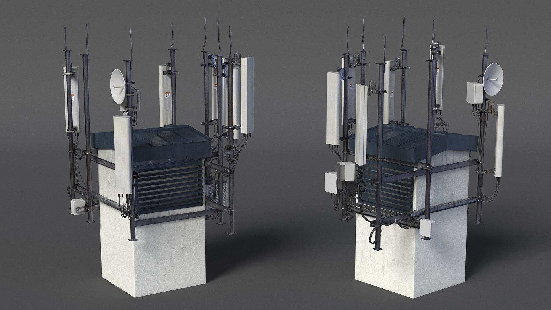 Rooftop Cellular Tower Transmitter Model - TurboSquid 2230634
