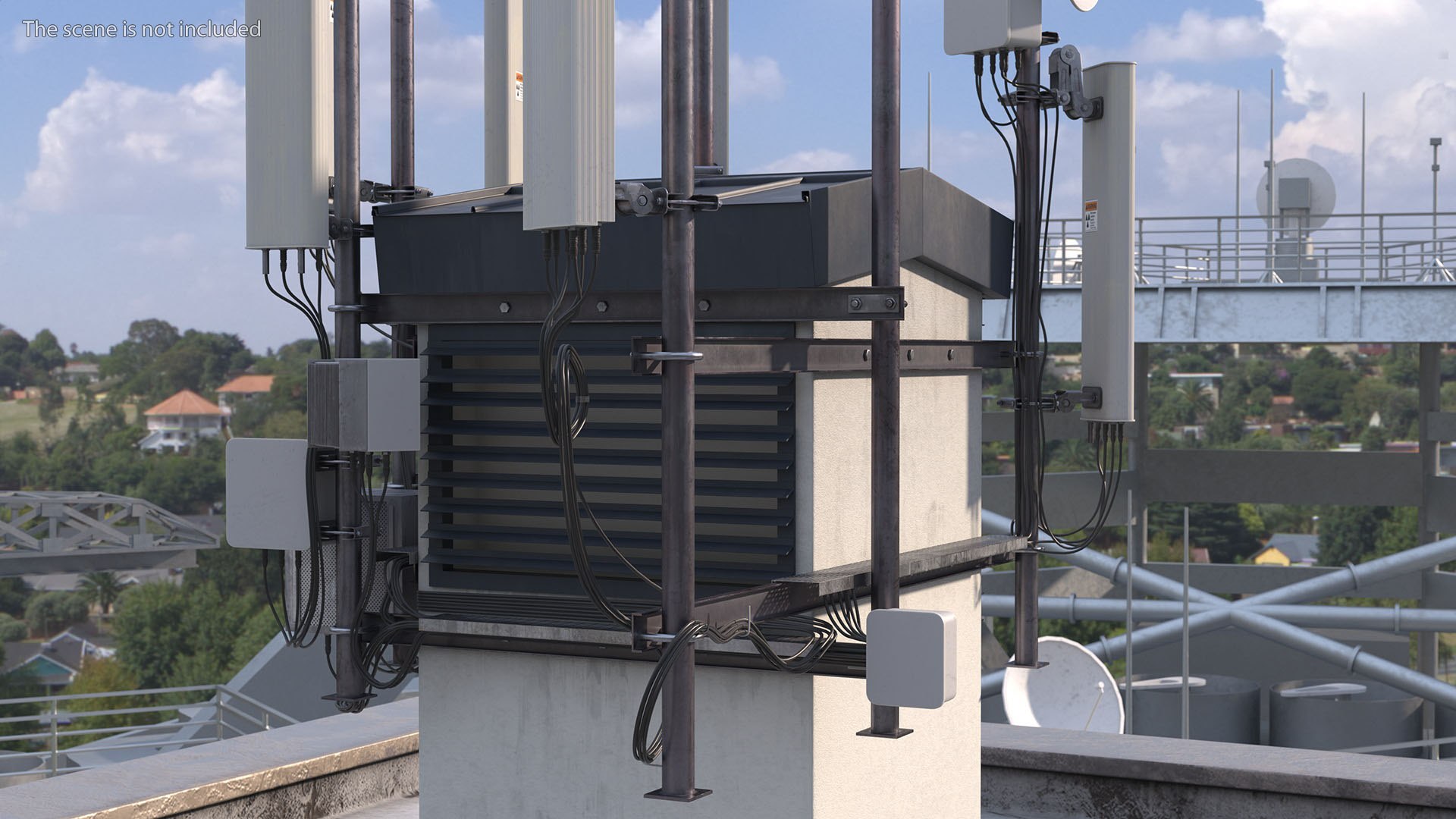 Rooftop Cellular Tower Transmitter Model - TurboSquid 2230634