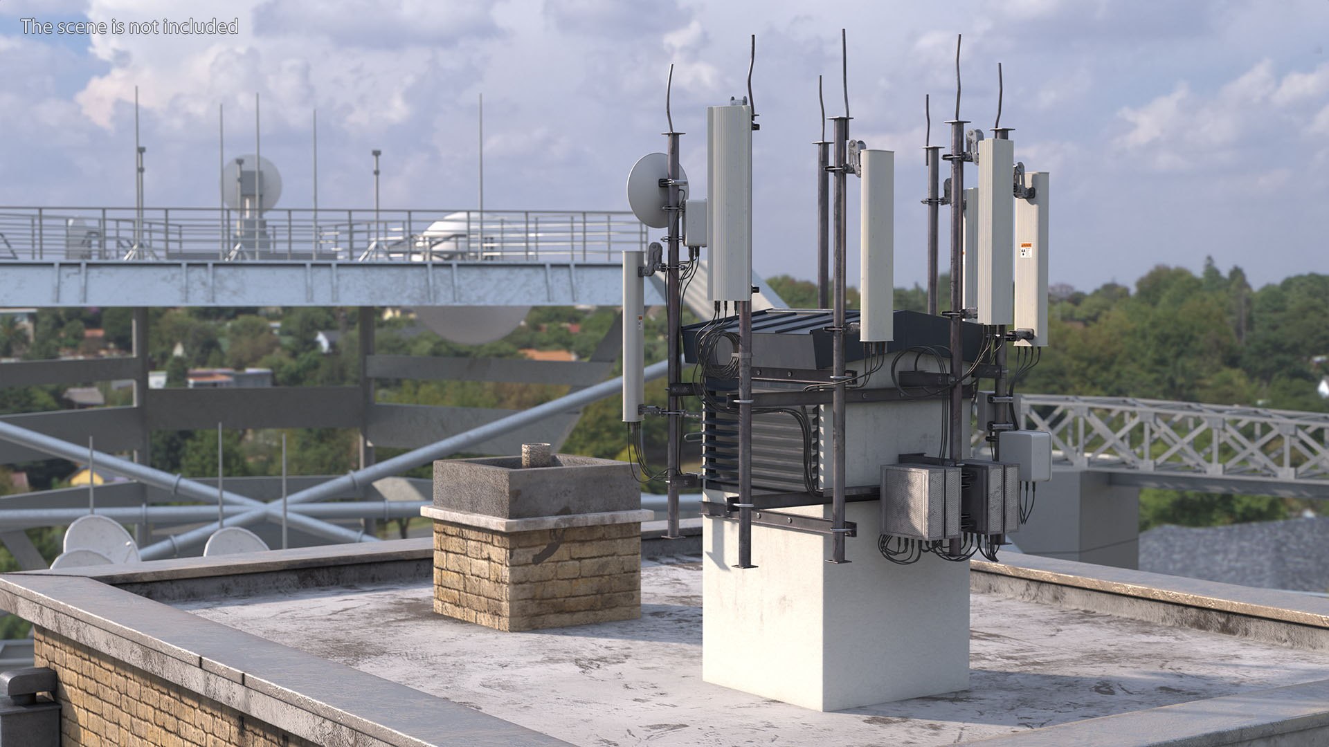 Rooftop Cellular Tower Transmitter Model - TurboSquid 2230634