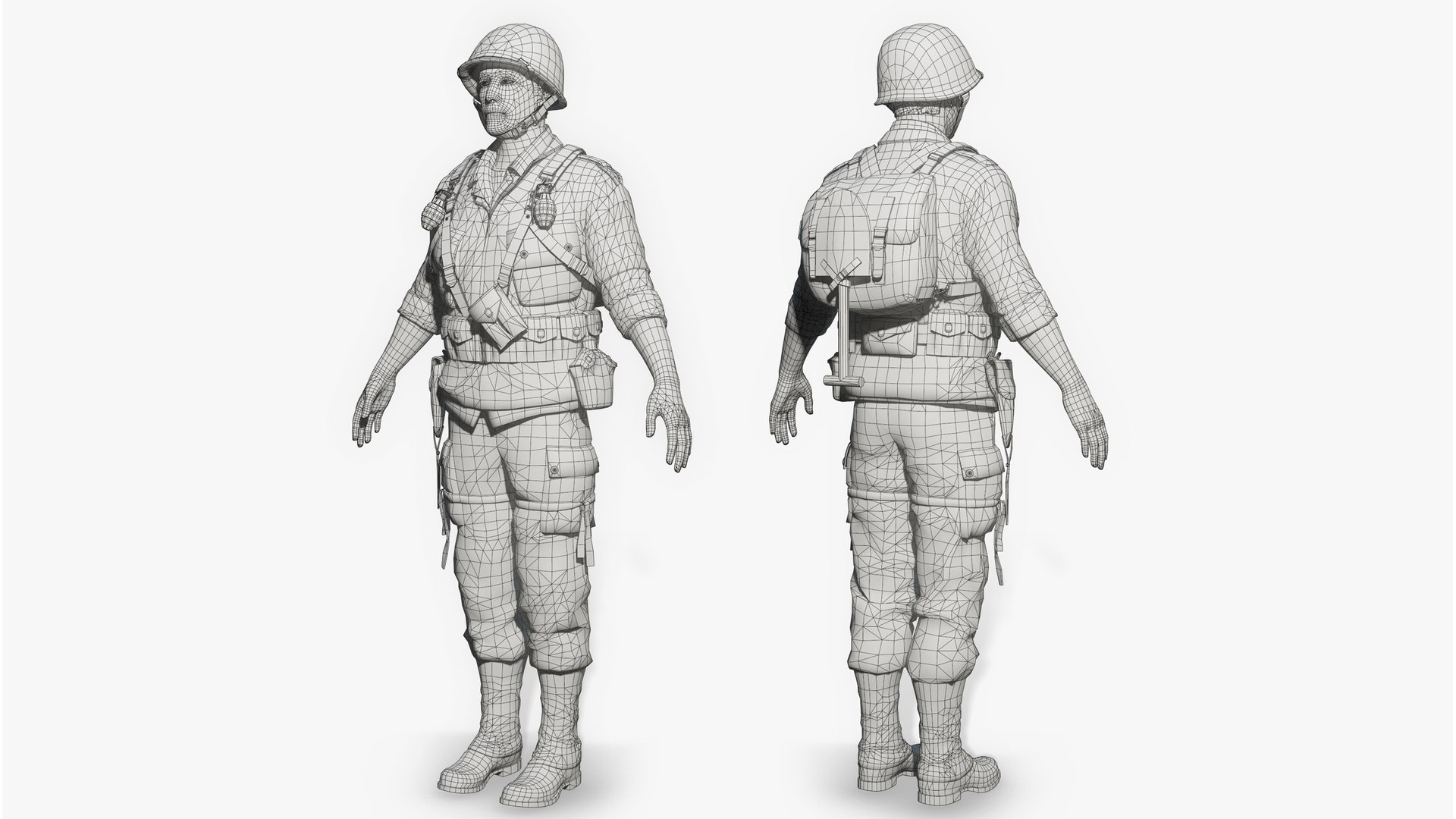 WW2 US Soldier Model - TurboSquid 1774451