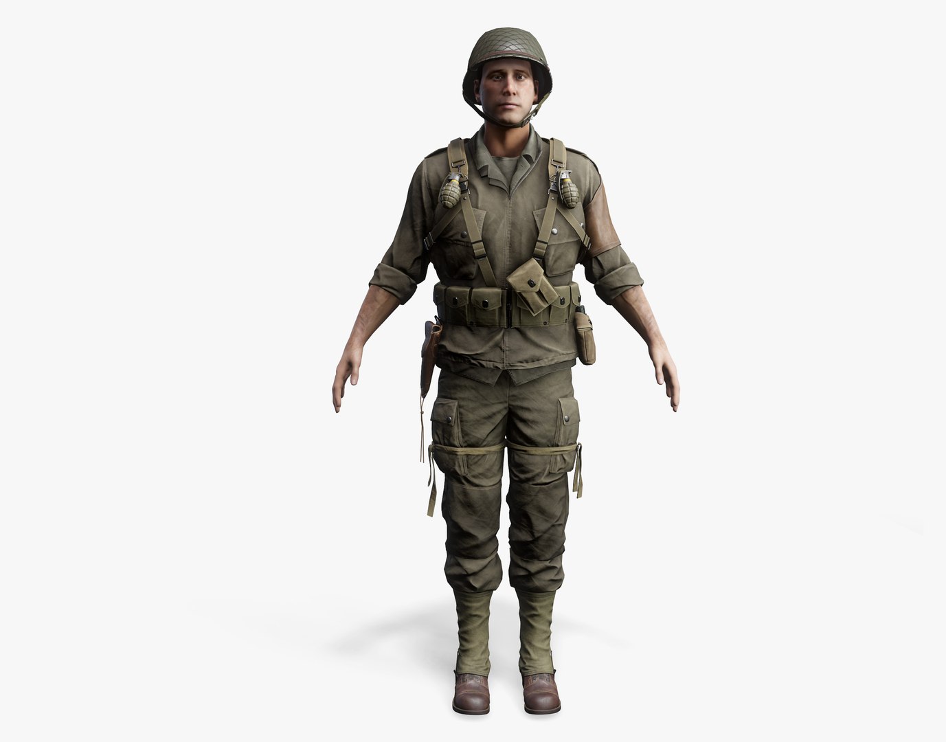 WW2 US Soldier model - TurboSquid 1774451