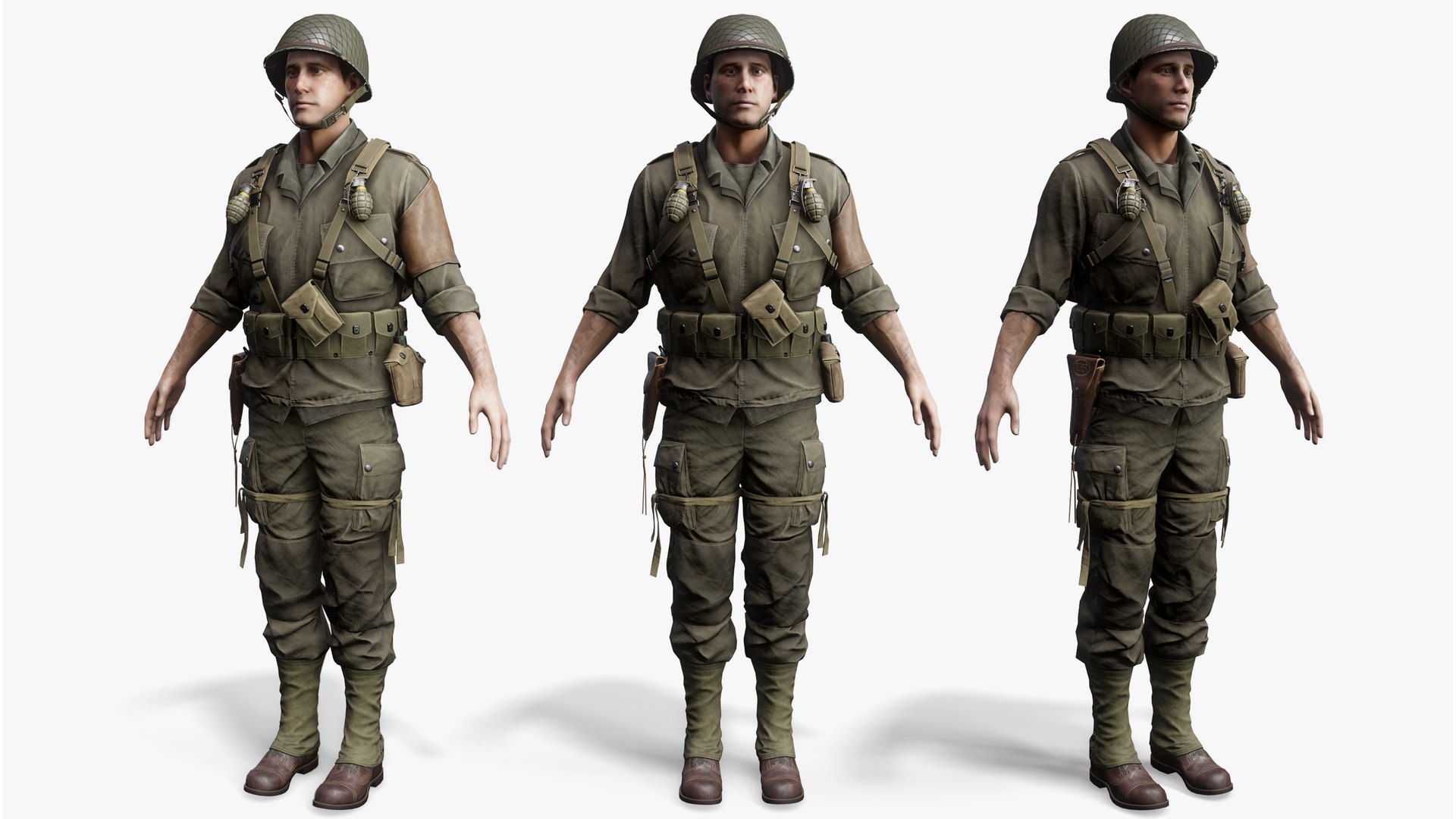 WW2 US Soldier Model - TurboSquid 1774451
