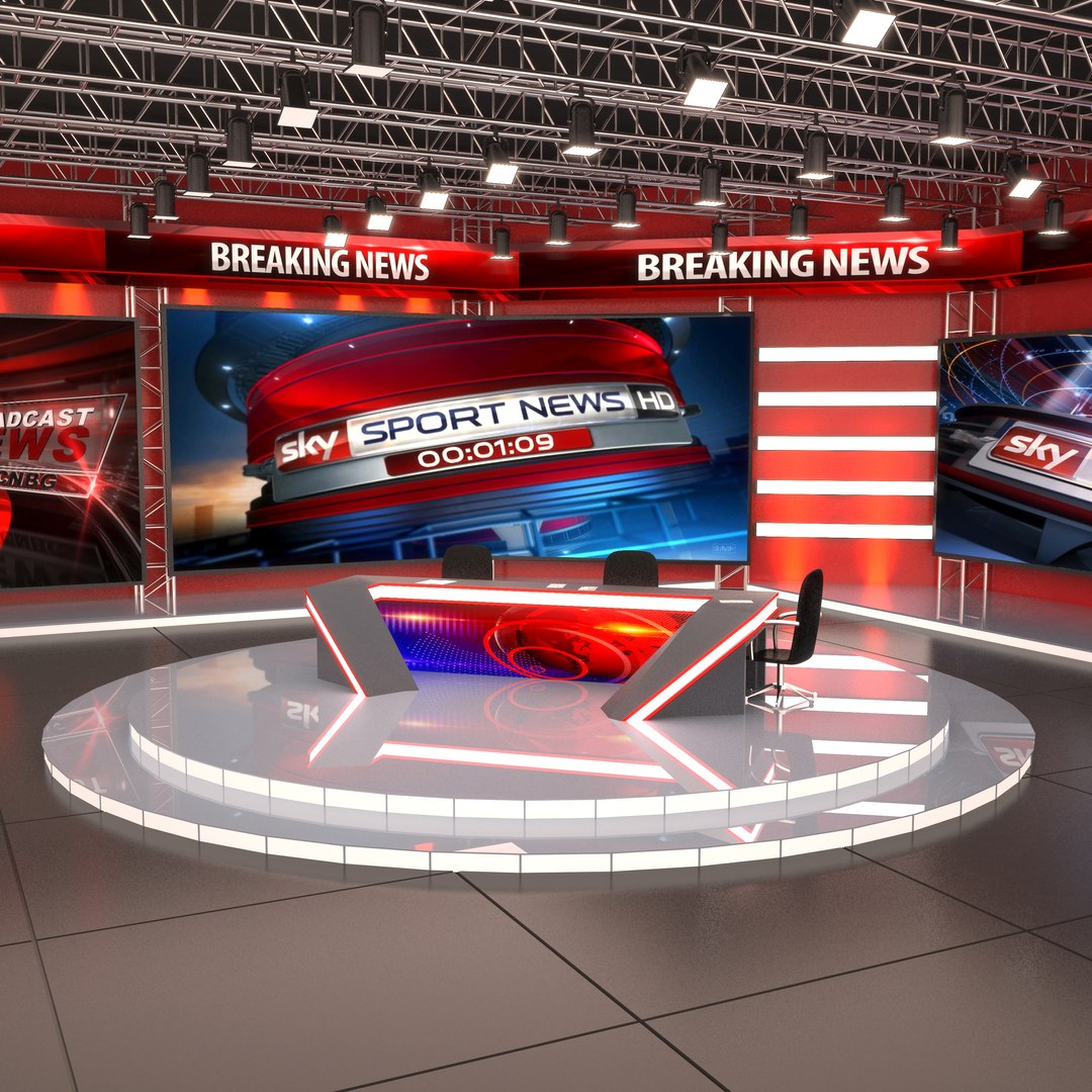 3D News Studio Model - TurboSquid 1215254