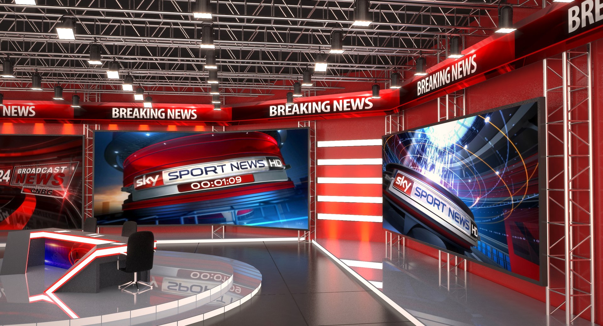 3D News Studio Model - TurboSquid 1215254