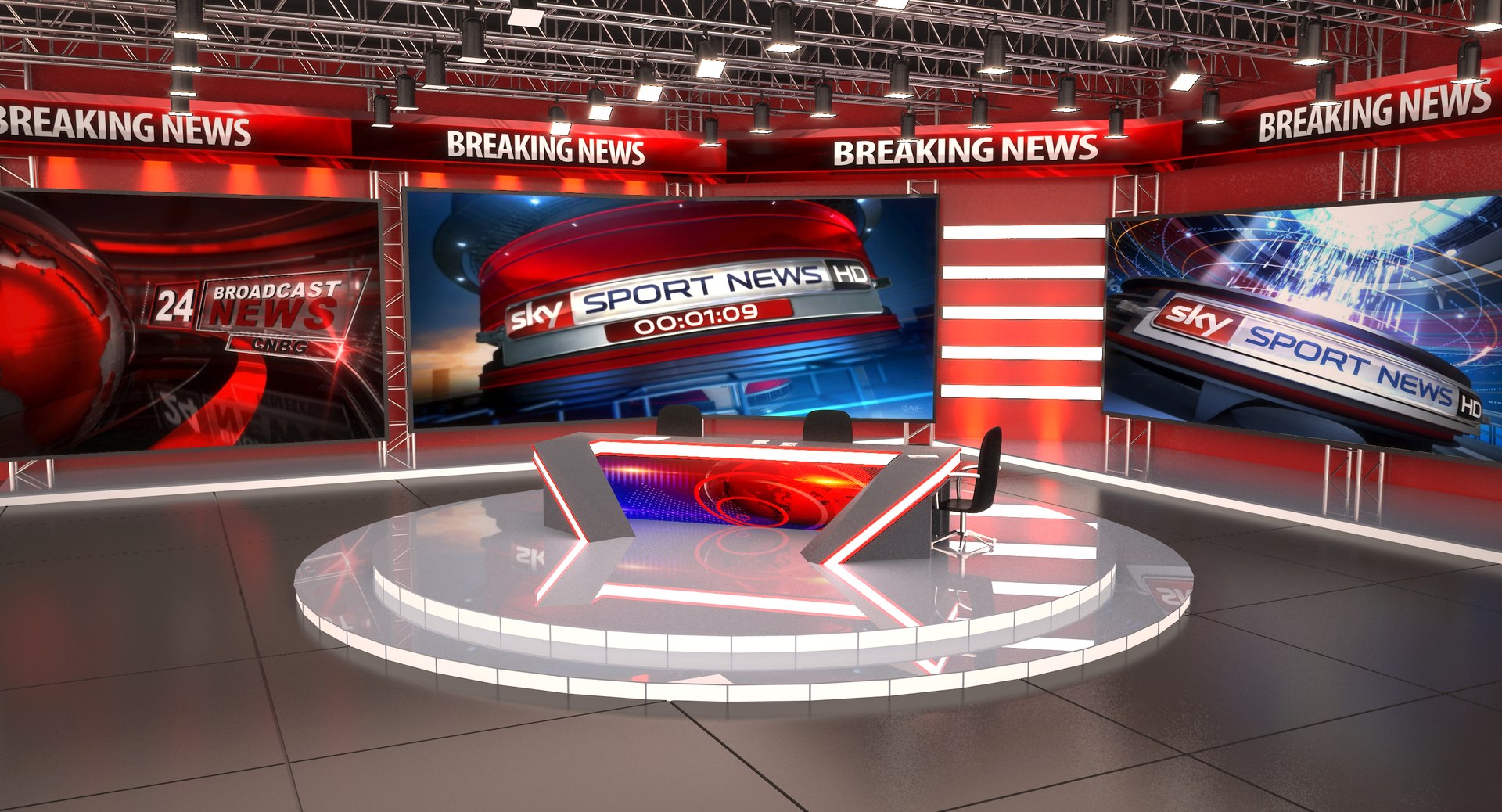 3D News Studio Model - TurboSquid 1215254