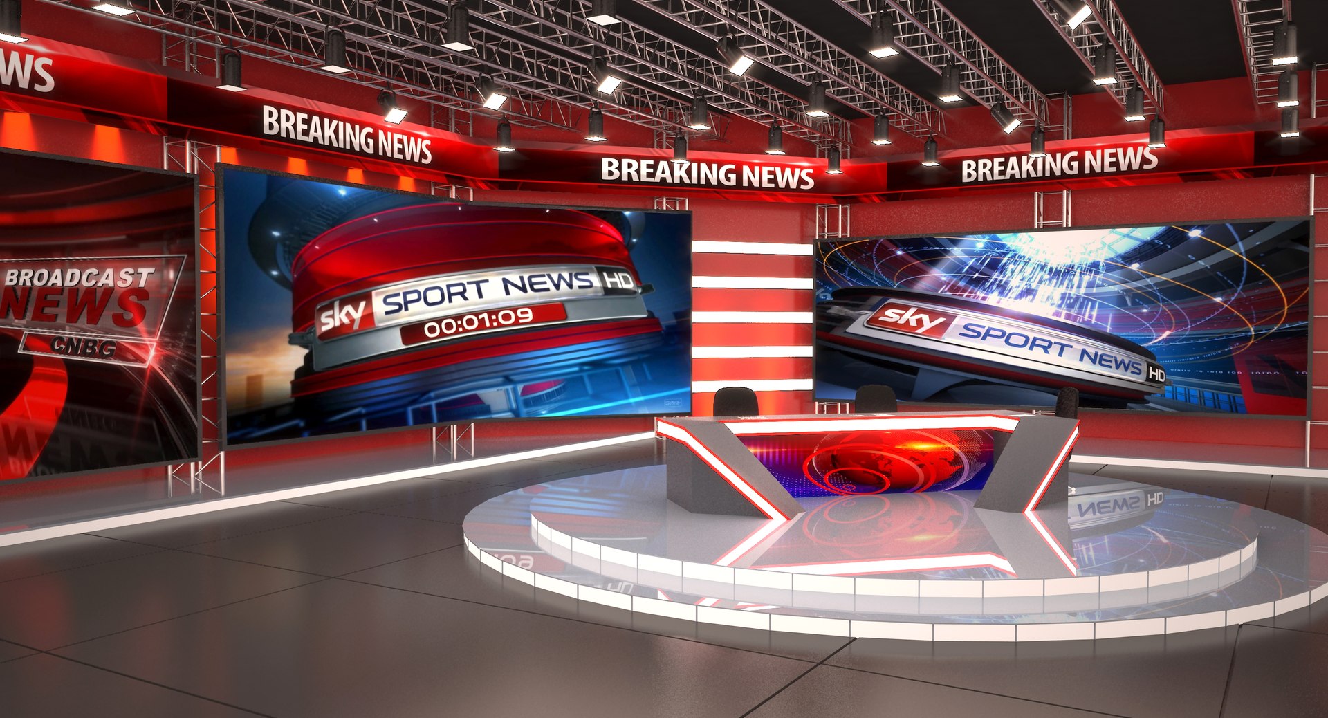 3D News Studio Model - TurboSquid 1215254