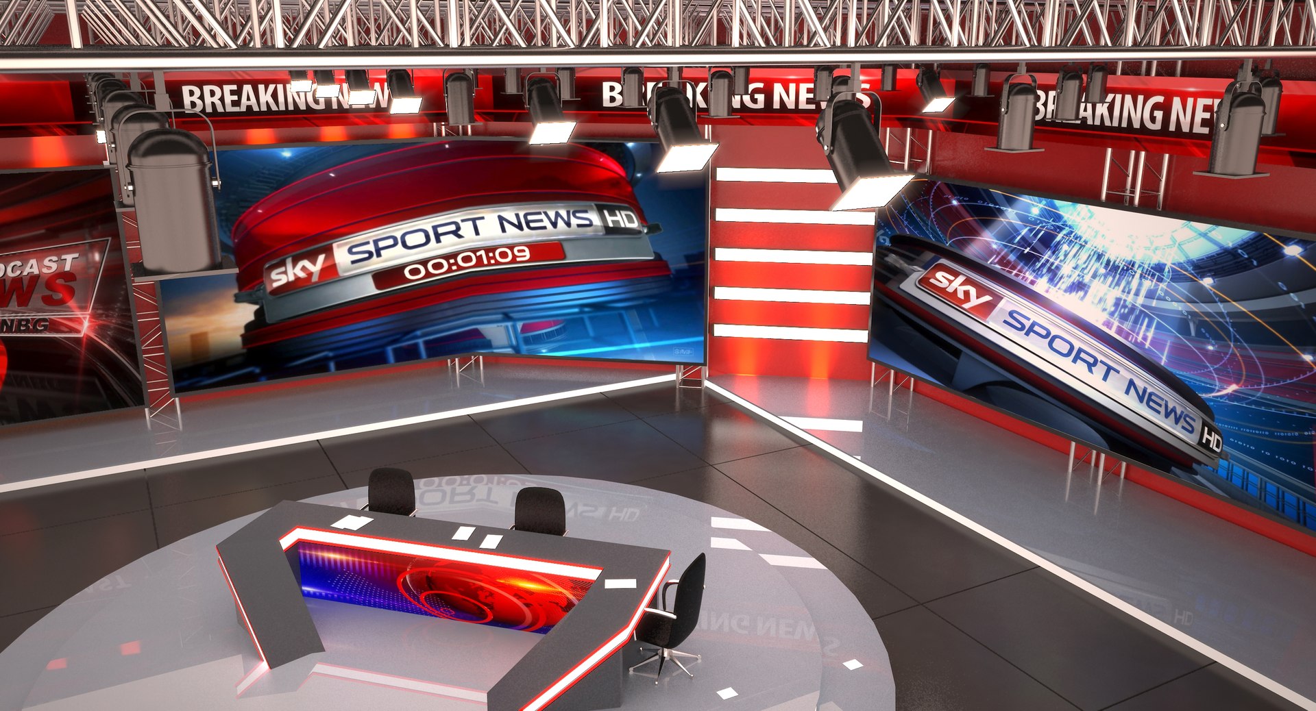 3D News Studio Model - TurboSquid 1215254