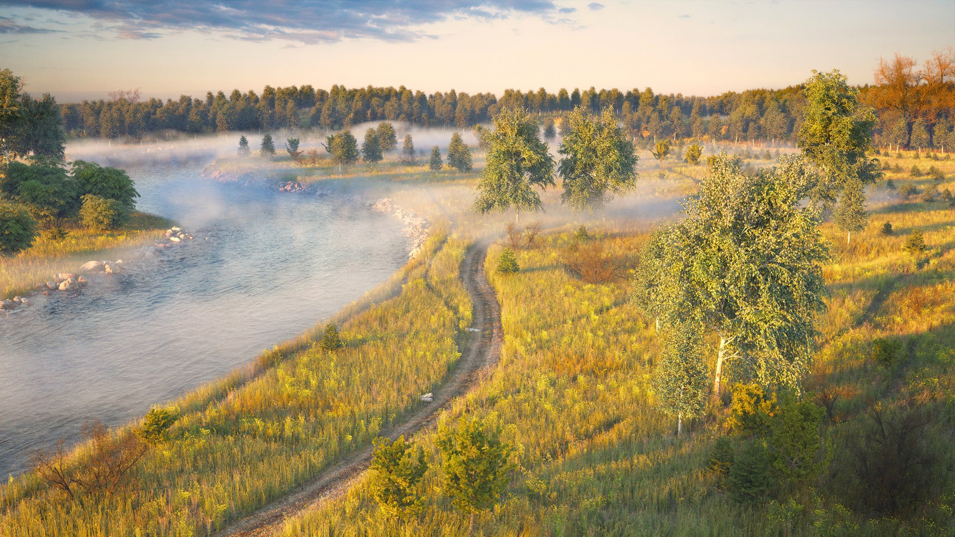 3D model river morning - TurboSquid 1668516
